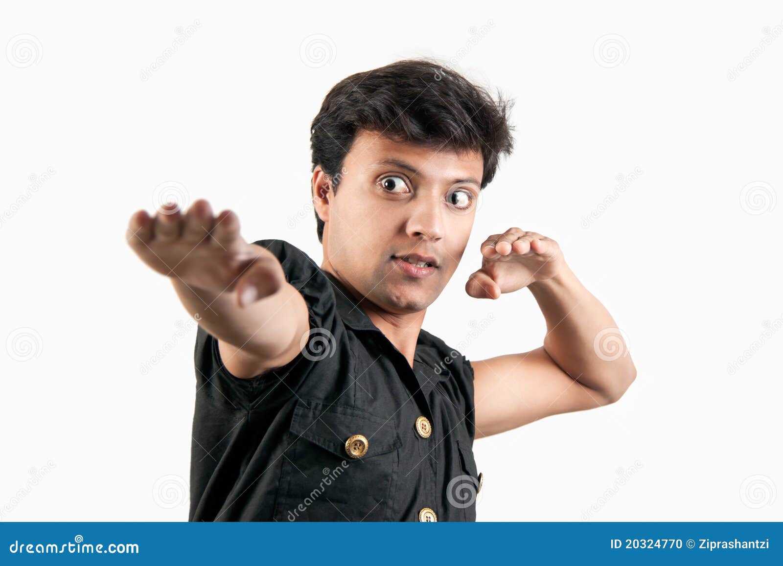 Angry Indian Man In Attacking Position Stock Photo - Image of male ...