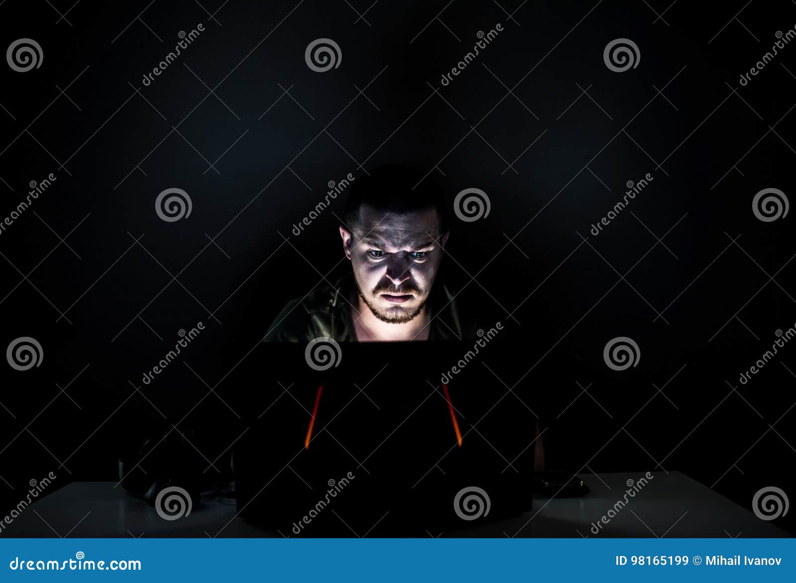 Angry Internet User in the Dark Stock Image - Image of games, dangerous ...