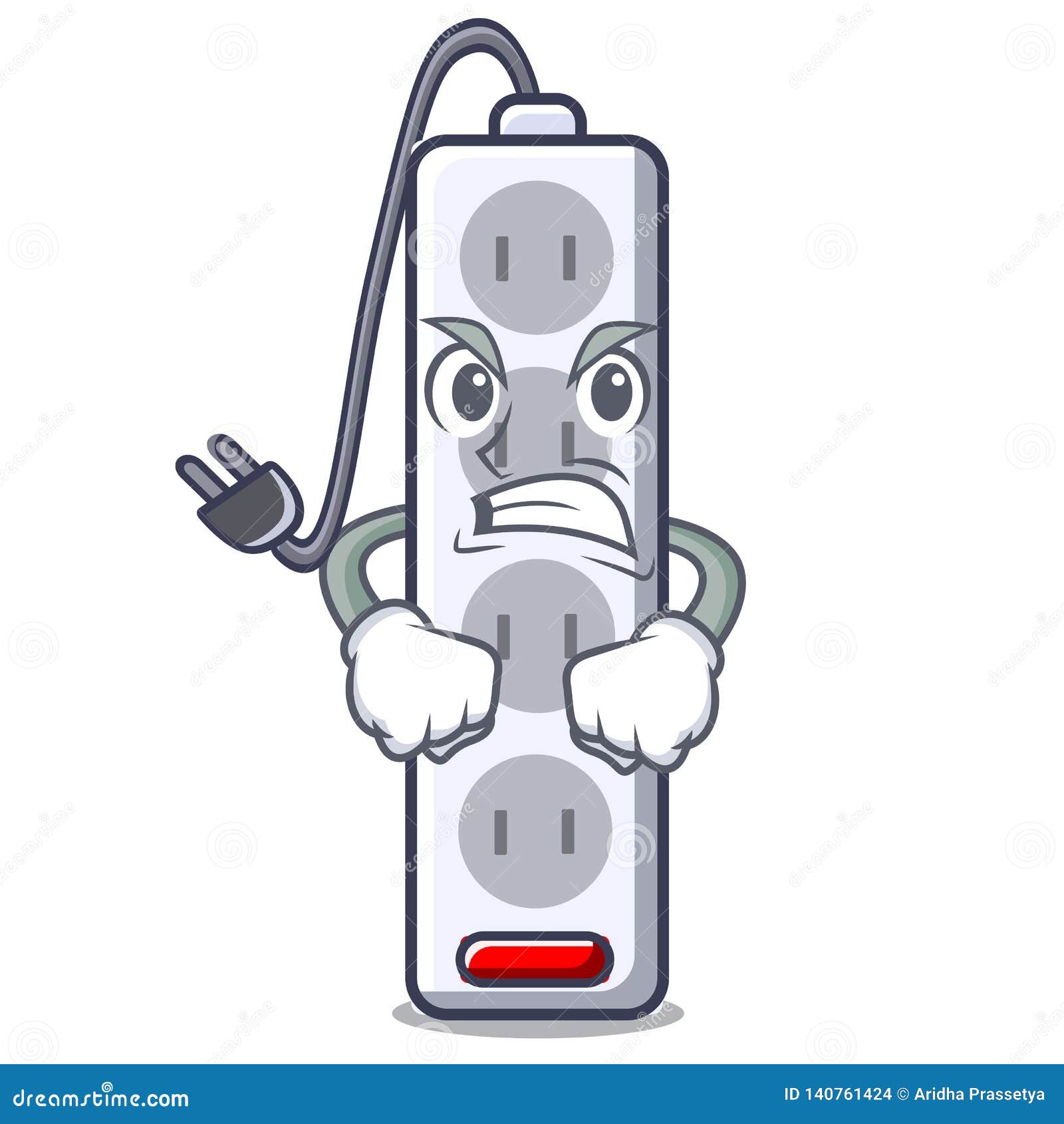 Angry Isolated Power Strip with the Mascot Stock Vector - Illustration ...
