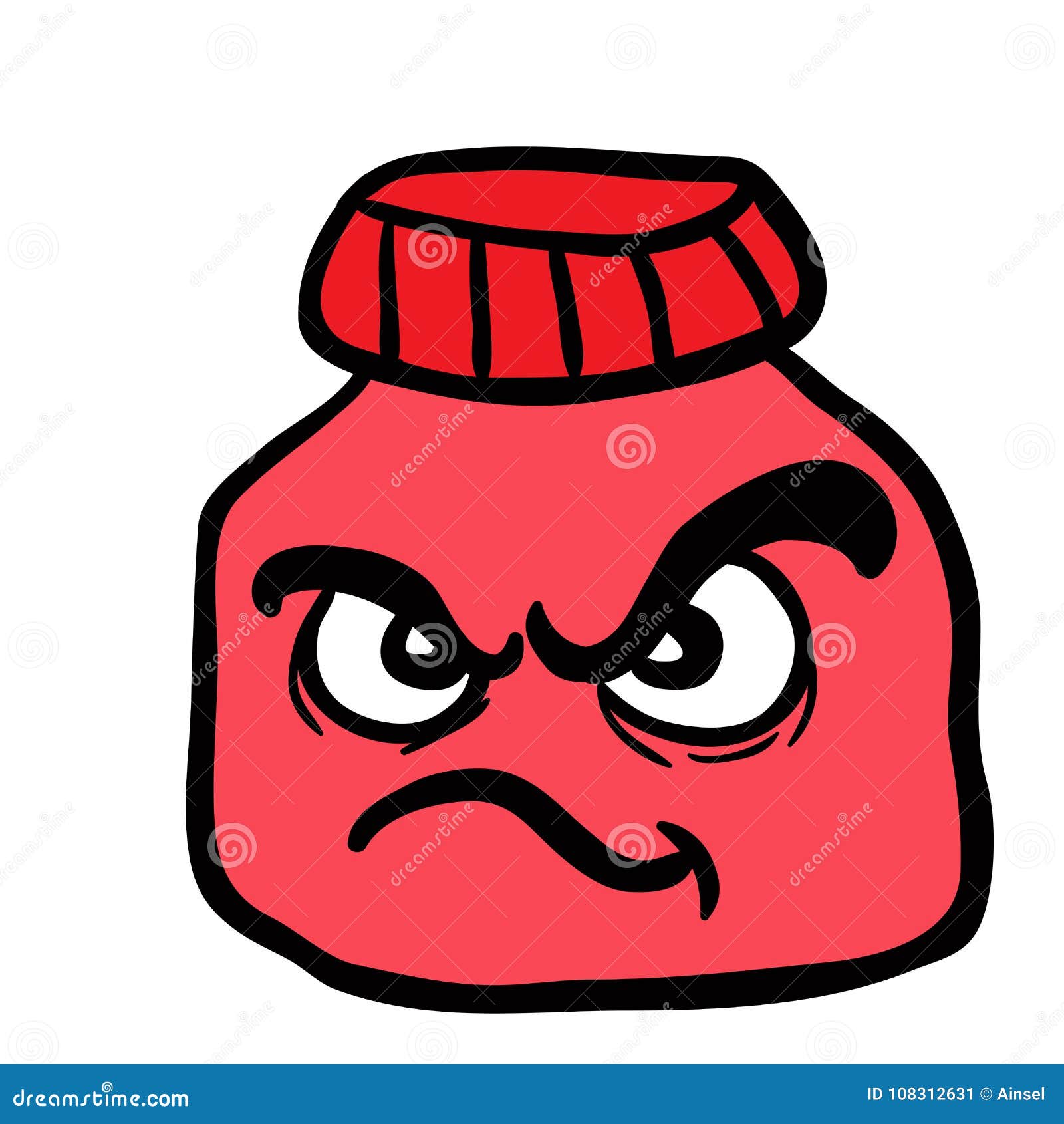 Angry jam jar stock illustration. Illustration of emotion - 108312631