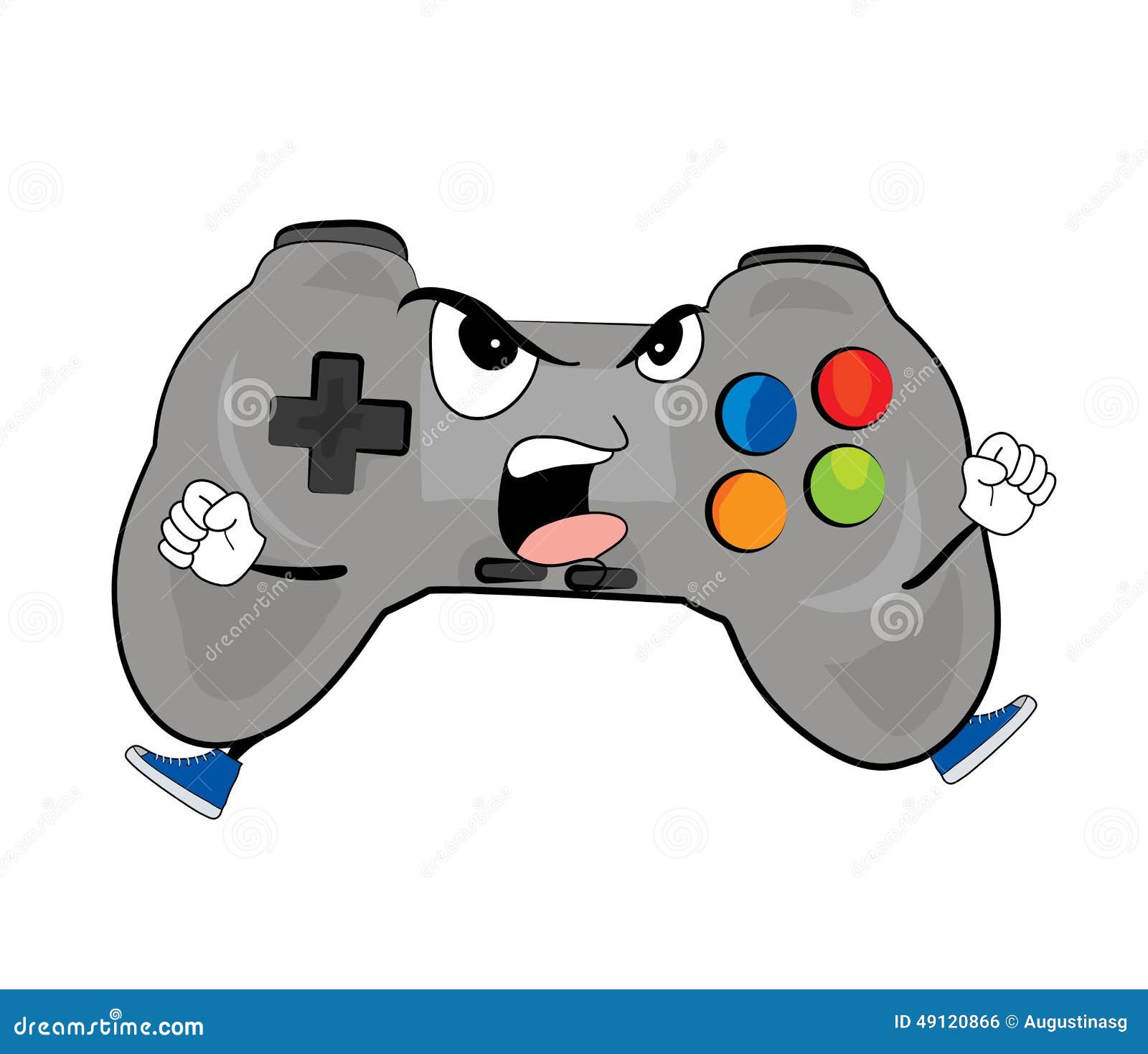 Angry joystick cartoon stock illustration. Illustration of symbol ...