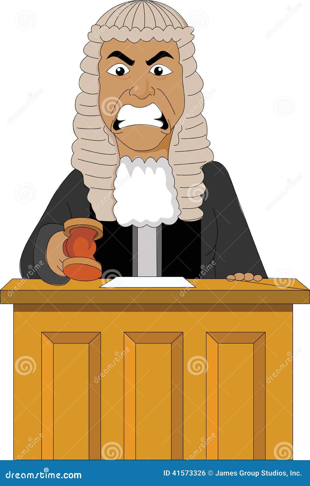 Angry Judge stock vector. Illustration of sentence, white - 41573326