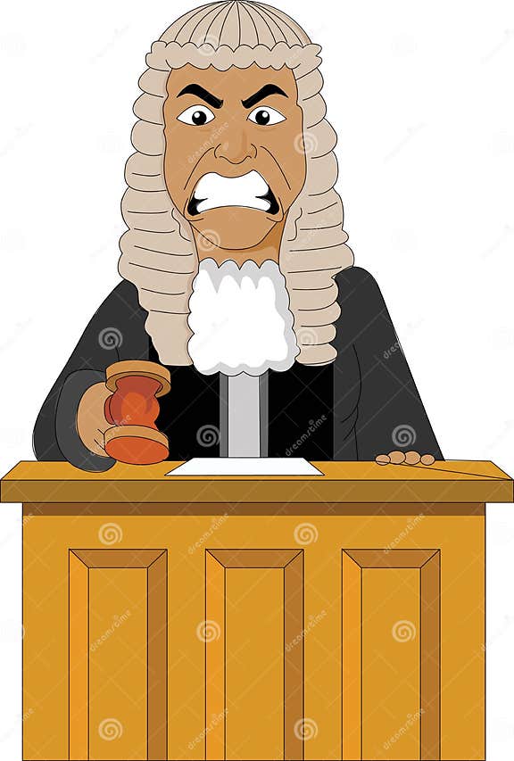 Angry Judge stock vector. Illustration of sentence, white - 41573326