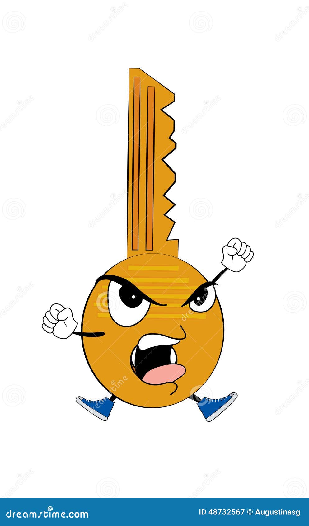 Angry key cartoon stock illustration. Illustration of furious - 48732567
