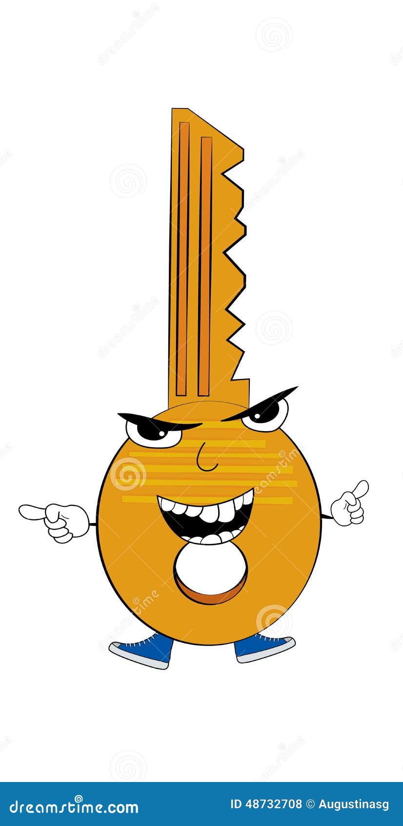 Angry key cartoon stock illustration. Illustration of angry - 48732708