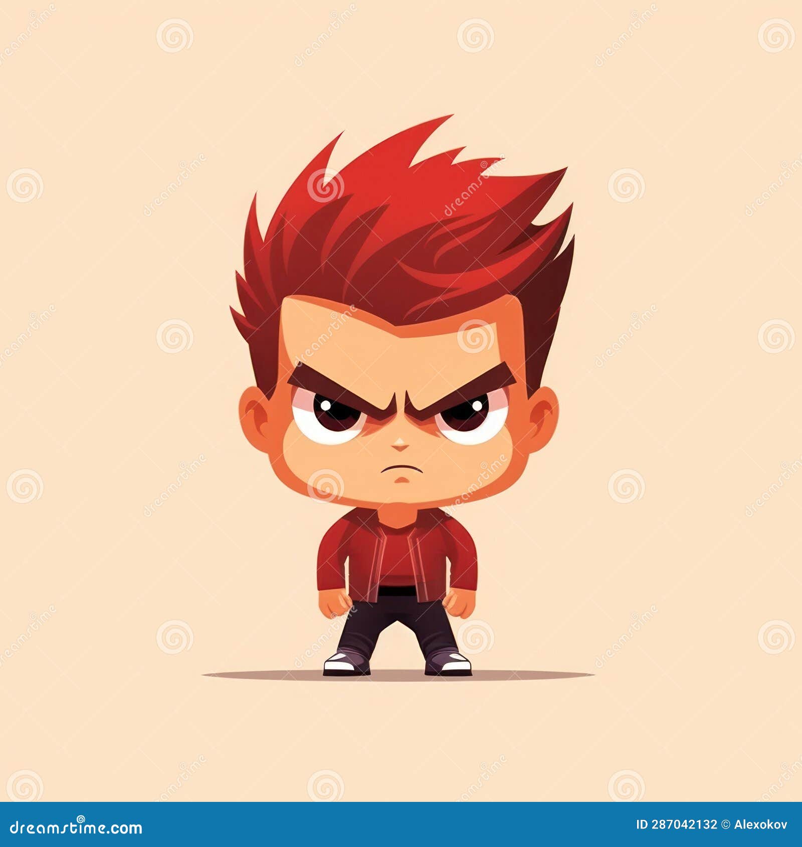 Angry Kid in Flat Minimalistic Animation AI Generated Stock ...