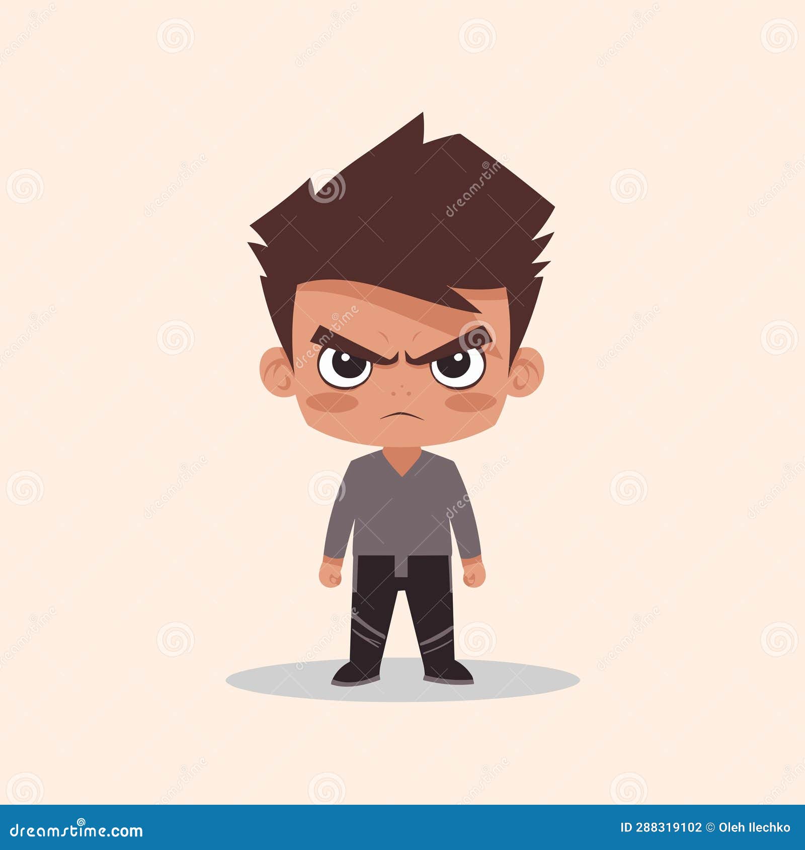 Angry Kid Vector Flat Minimalistic Isolated Illustration Stock ...