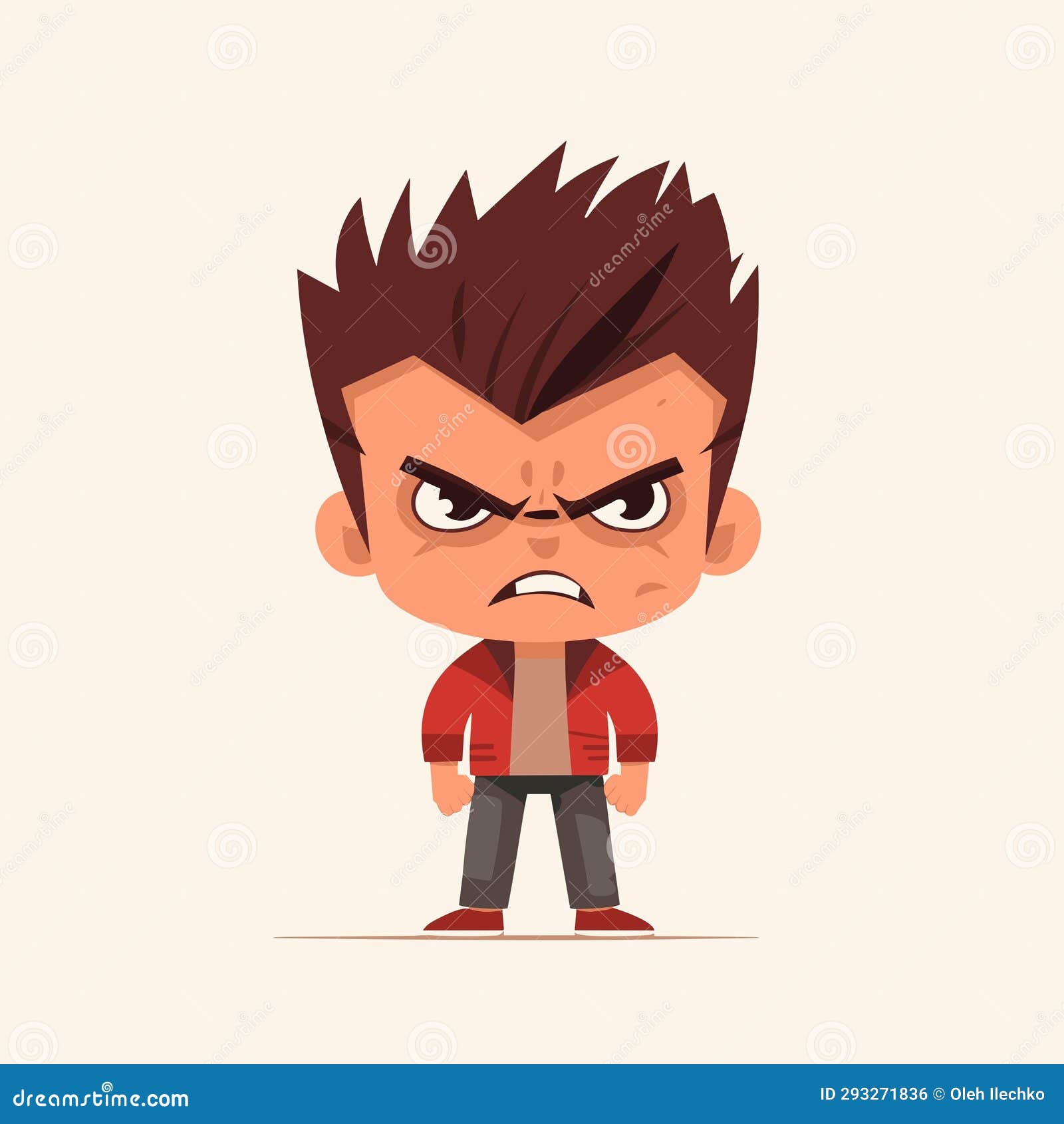 Angry Kid Vector Flat Minimalistic Isolated Illustration Stock Vector ...
