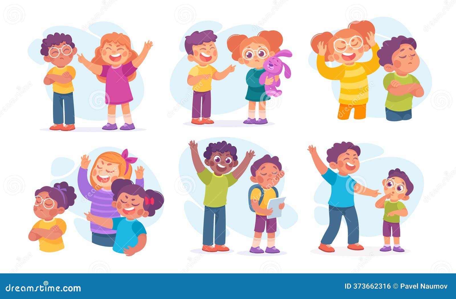 Offensive Kids Bullying And Abusing The Weak Agemate Teasing And ...