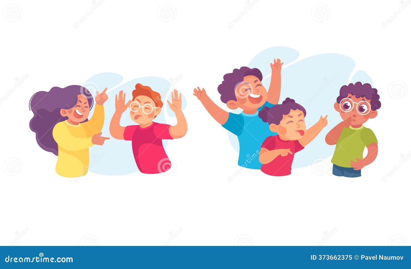 Angry Warring And Bullying Kids Fighting Vector Set | CartoonDealer.com ...