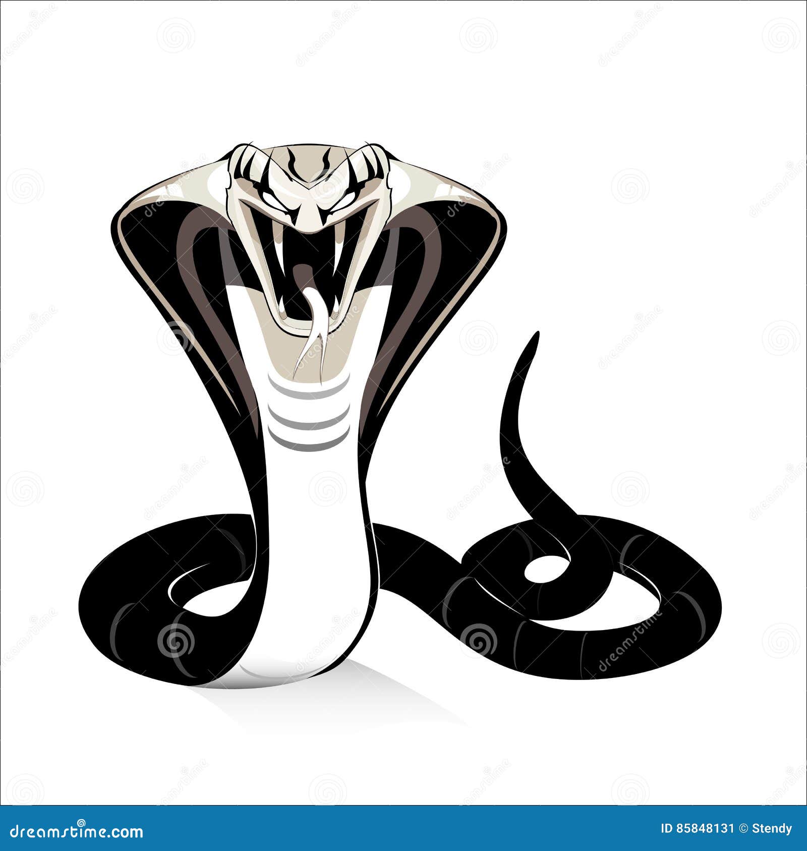 Angry King Cobra stock vector. Illustration of animal - 85848131