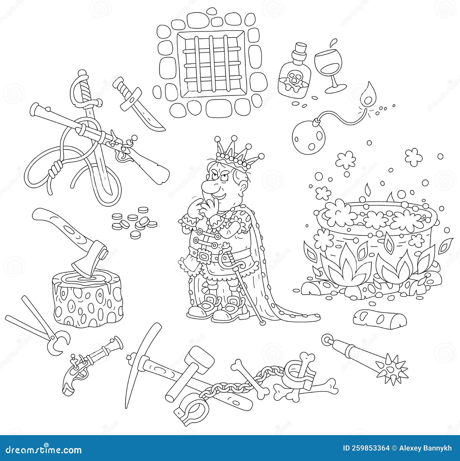 Angry King Thinking about Methods of Struggle Stock Vector ...