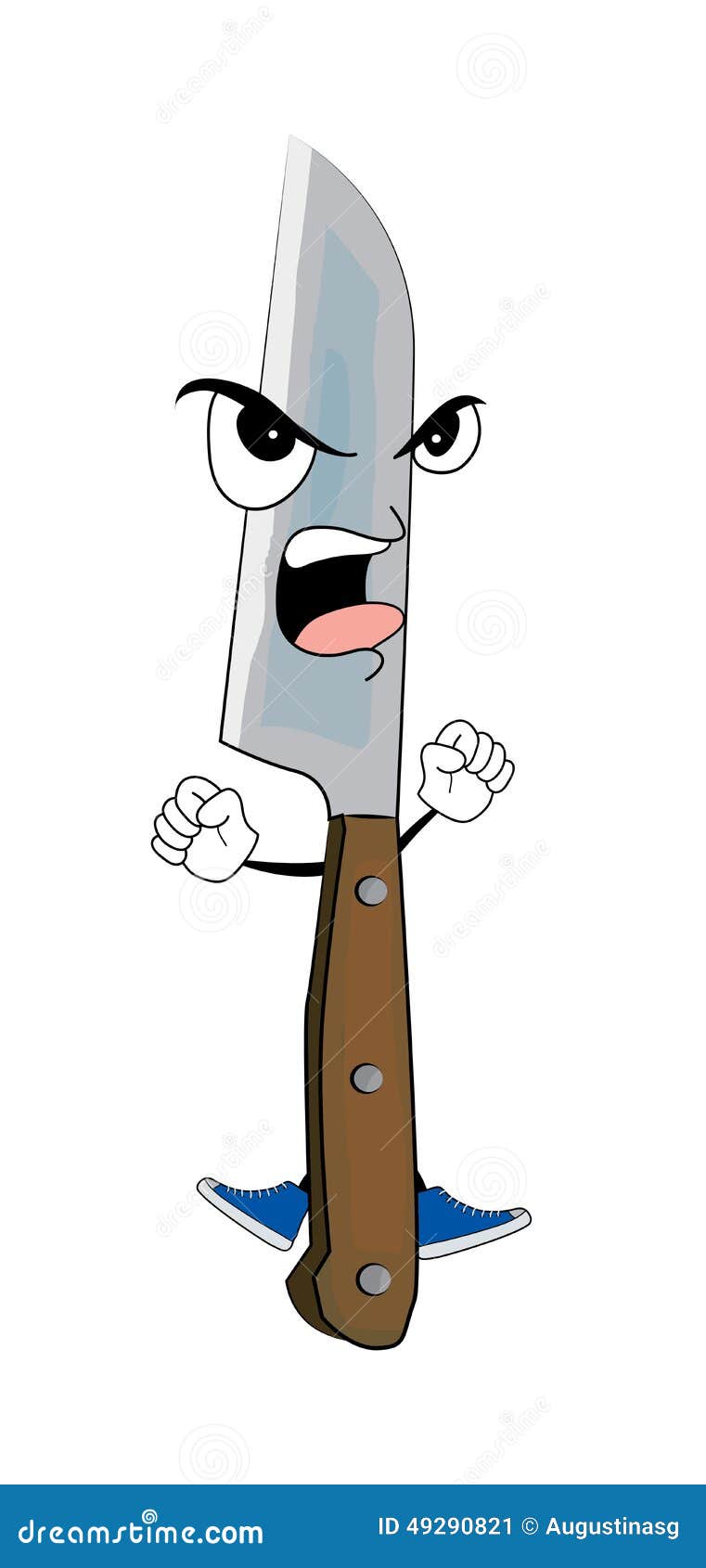 Angry knife cartoon stock illustration. Illustration of symbol - 49290821