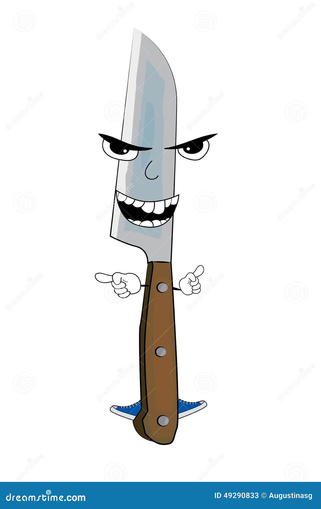 Angry knife cartoon stock illustration. Illustration of furious - 49290833