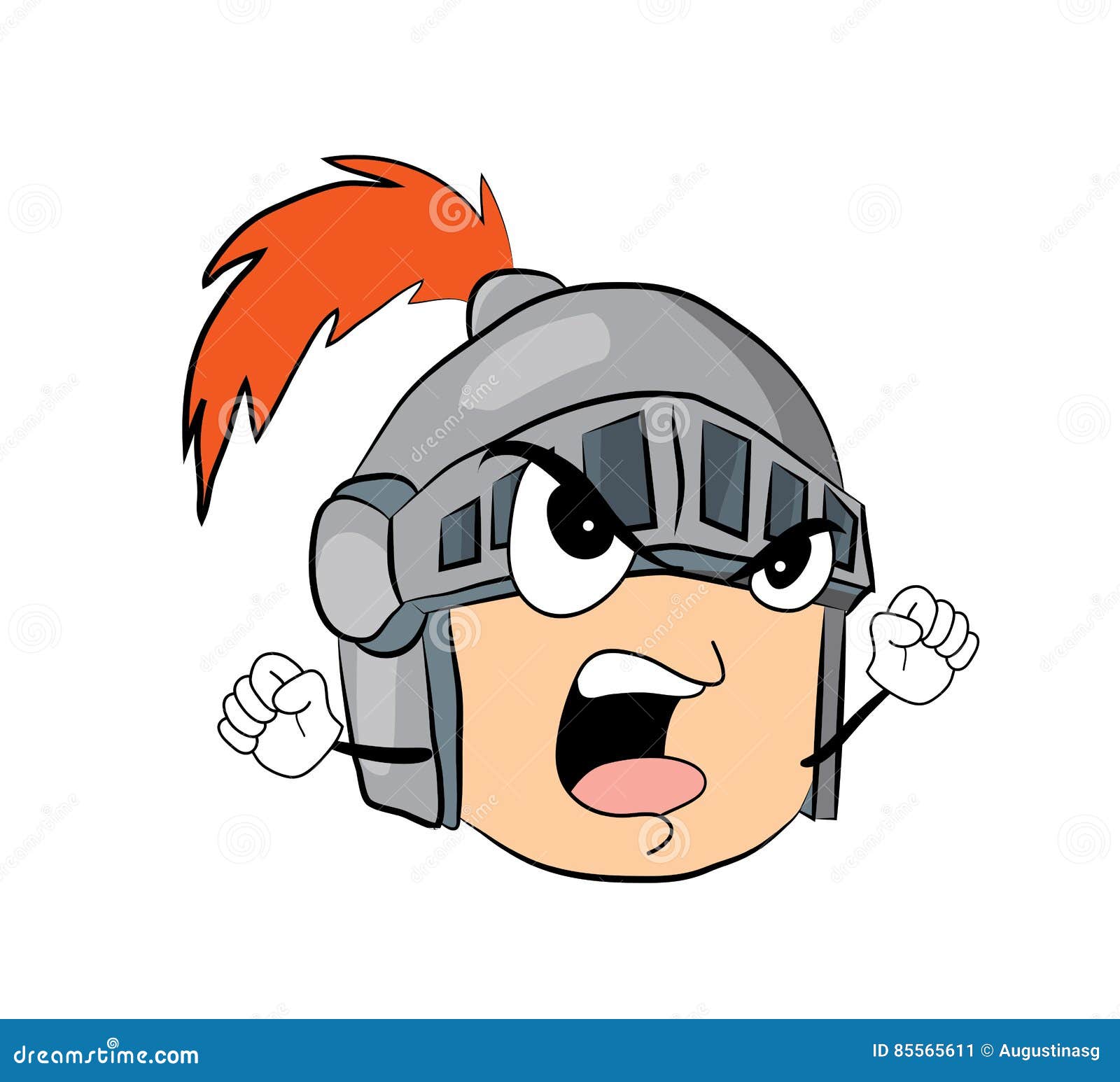 Angry knight head cartoon stock illustration. Illustration of isolated ...