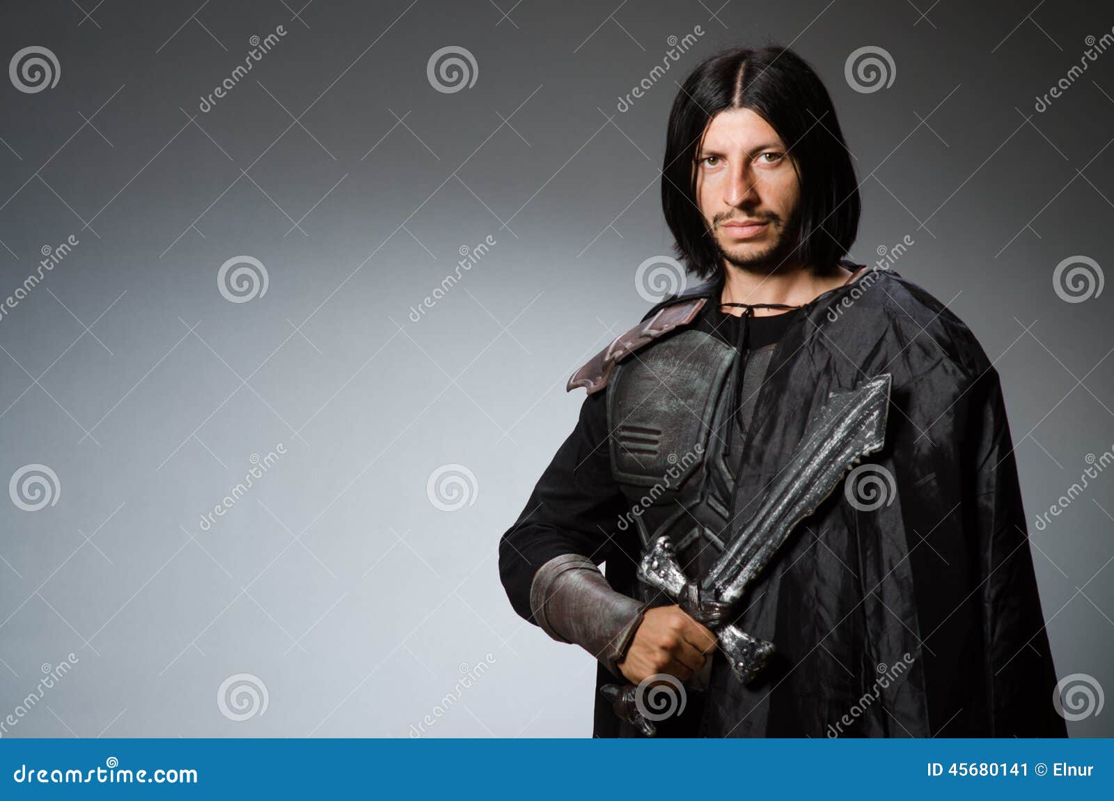 Angry Knight with Sword Against Stock Image - Image of iron, male: 45680141