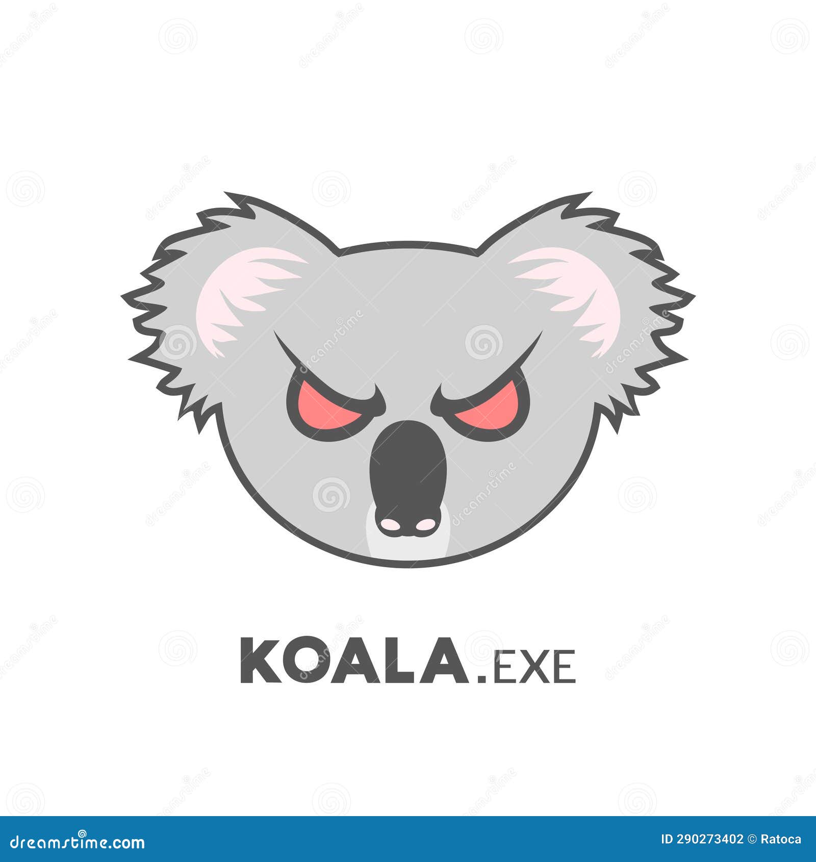 Angry Koala Isolated On White Background. Cartoon Character In Bad Mood ...