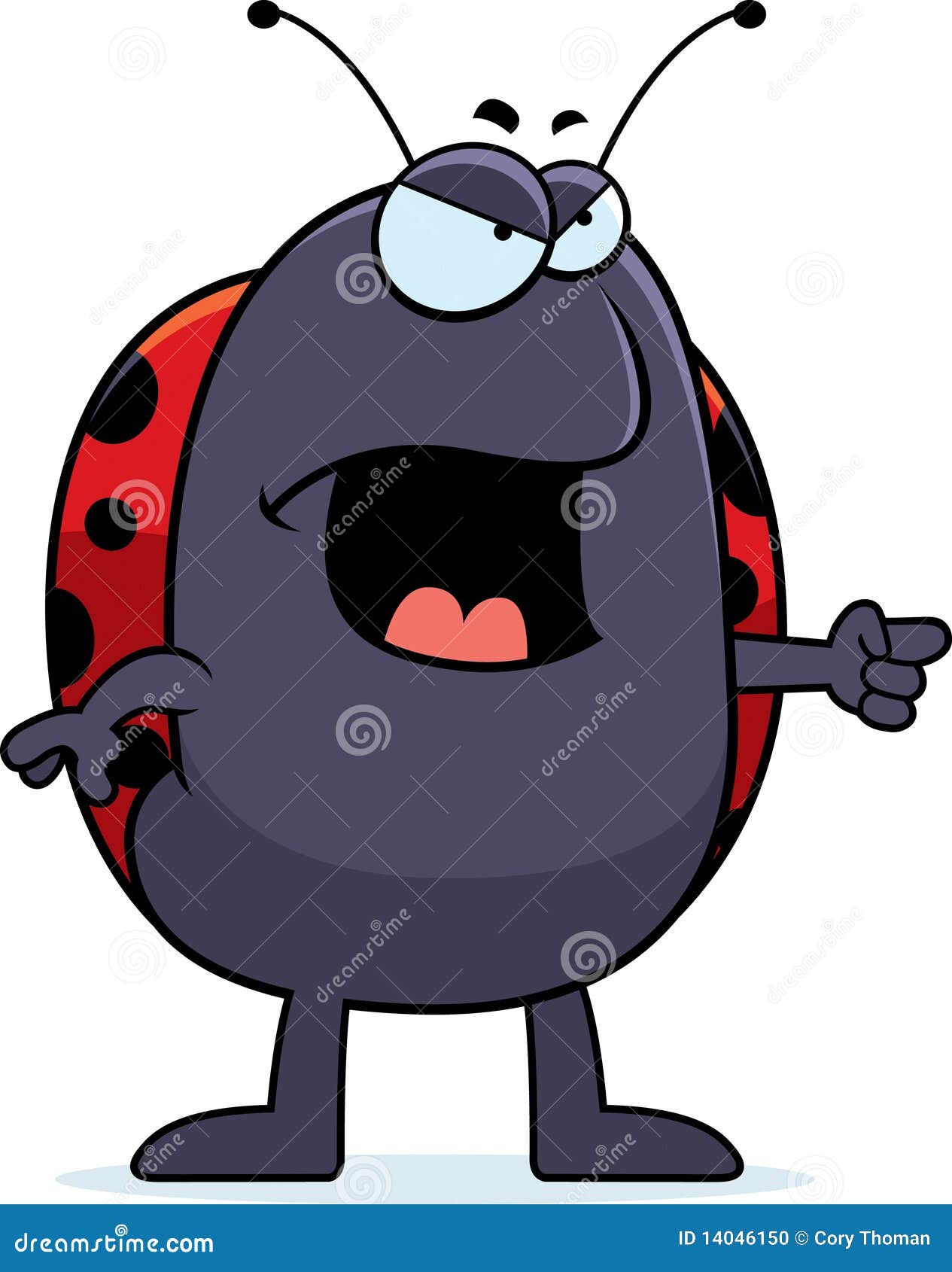 Angry Ladybug stock vector. Illustration of blame, insect - 14046150