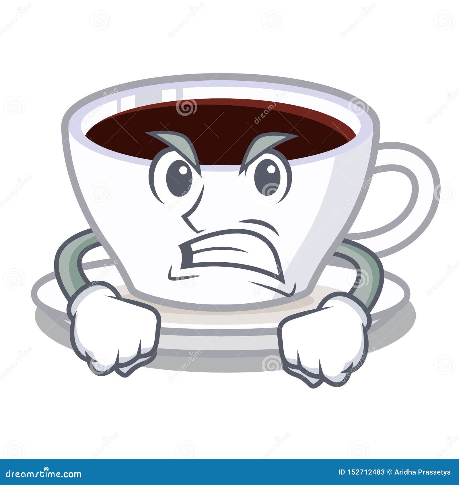 Angry Latte Macchiato in the Cartoos Shape Stock Vector - Illustration ...