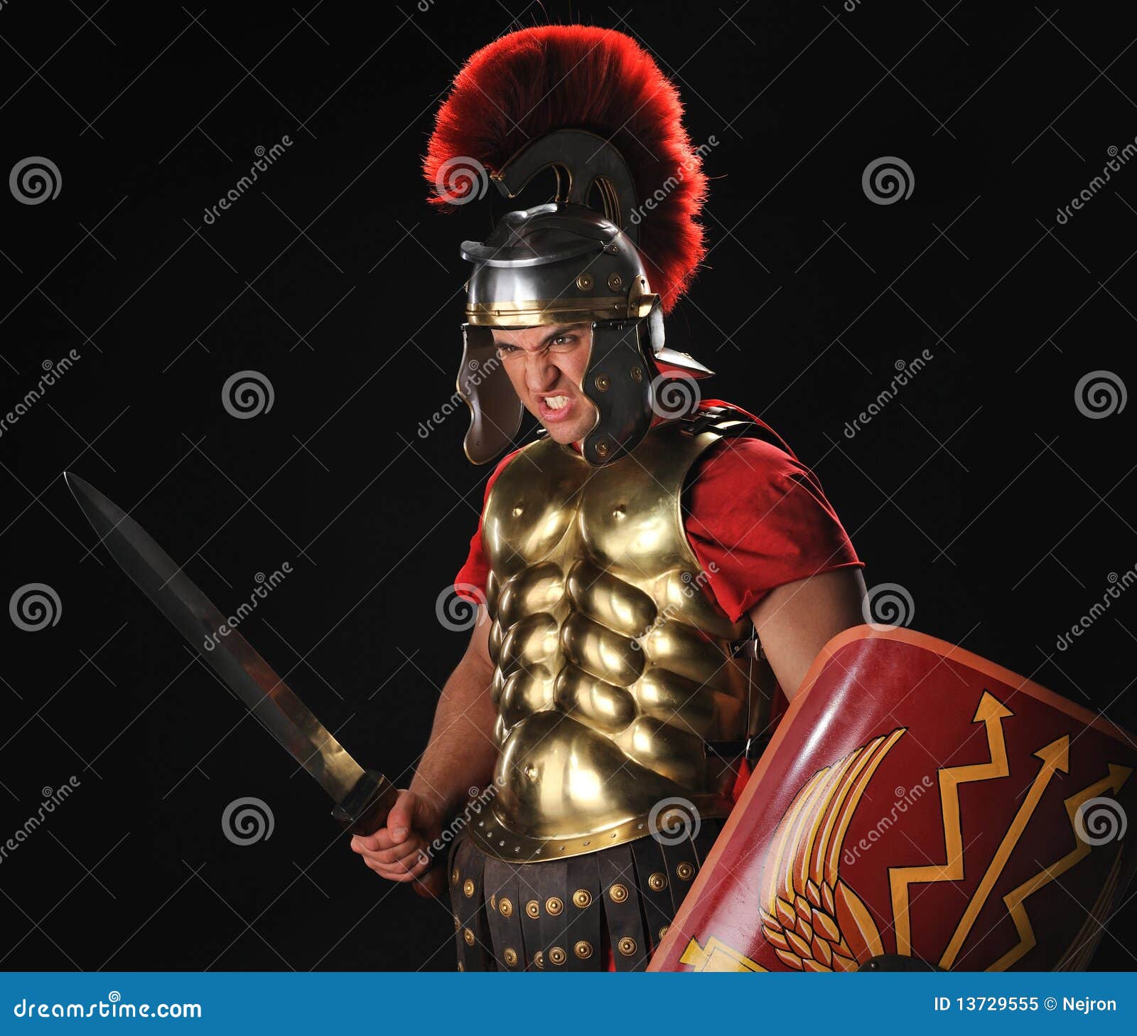 Angry legionary soldier stock image. Image of muscles - 13729555