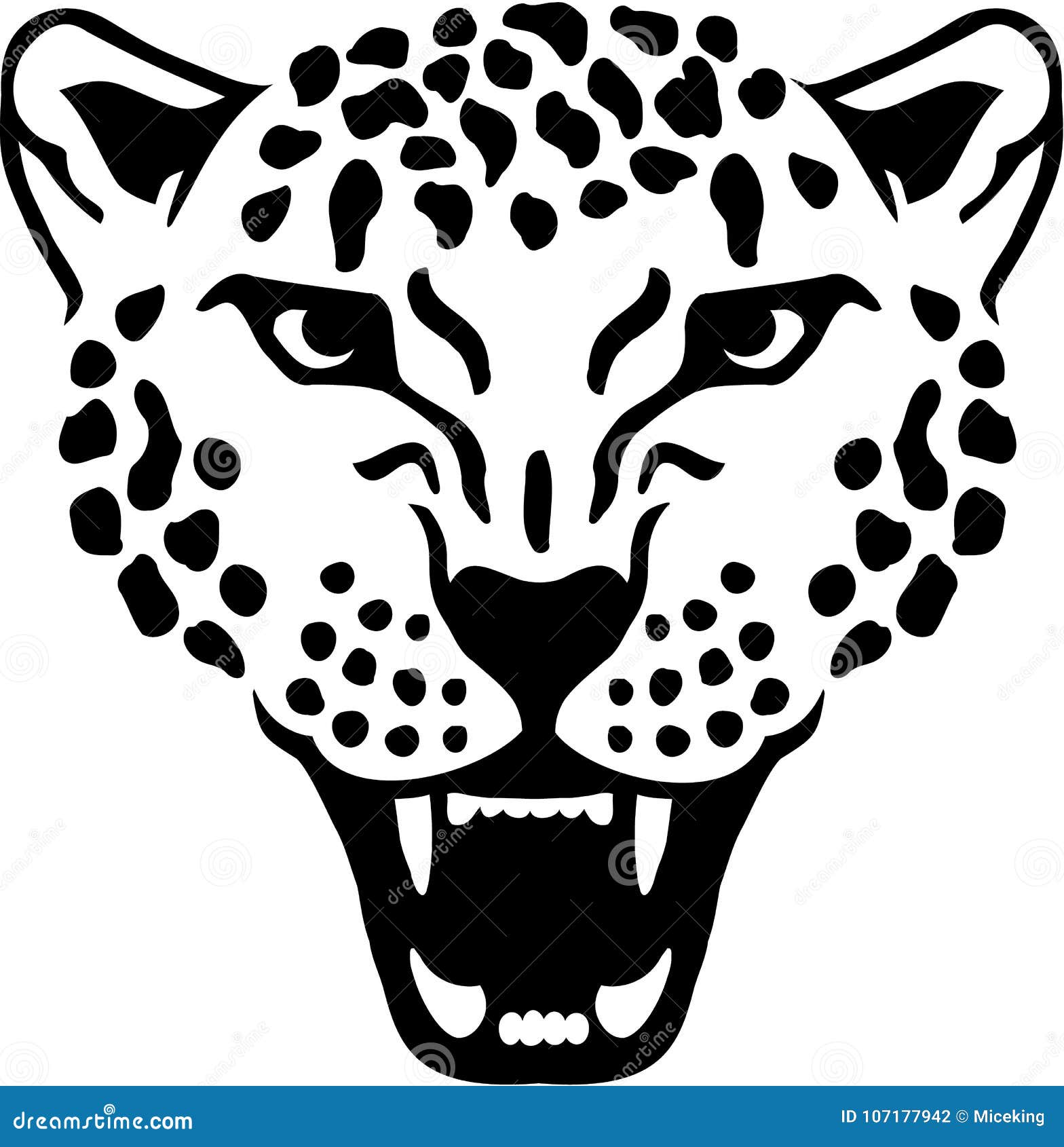 Angry leopard gepard head stock vector. Illustration of pictogram ...