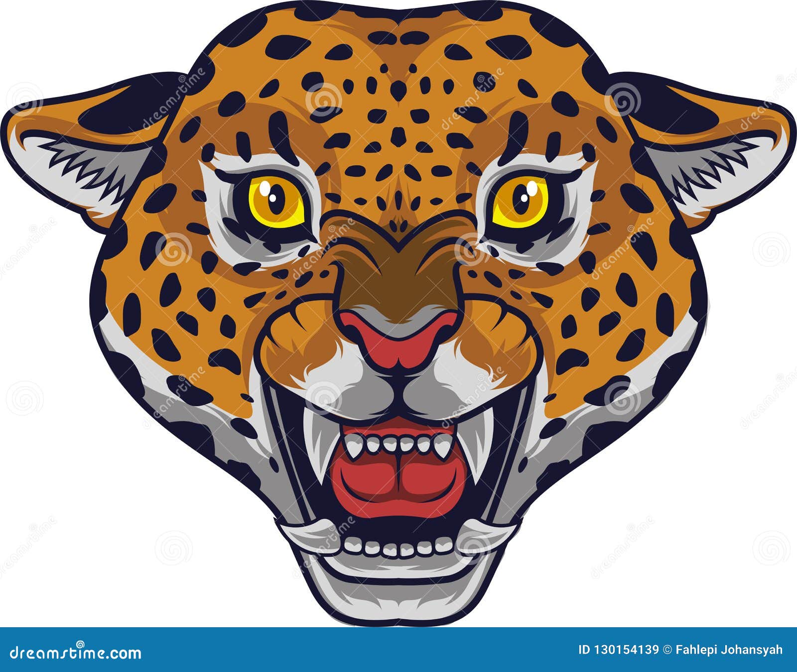 Angry Leopard Gepard Head Vector Illustration | CartoonDealer.com ...
