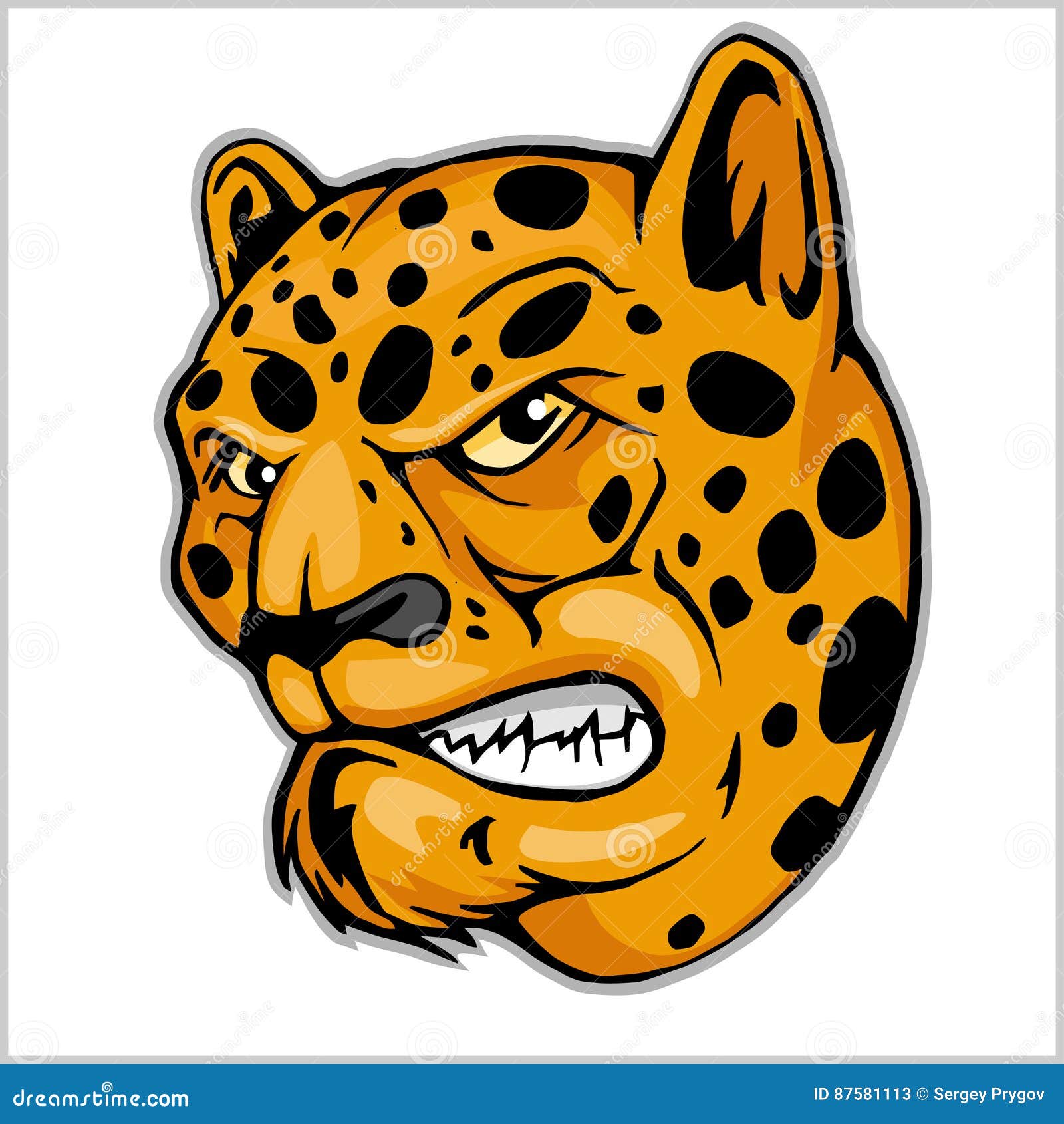 Angry Leopard mascot stock vector. Illustration of canine - 87581113