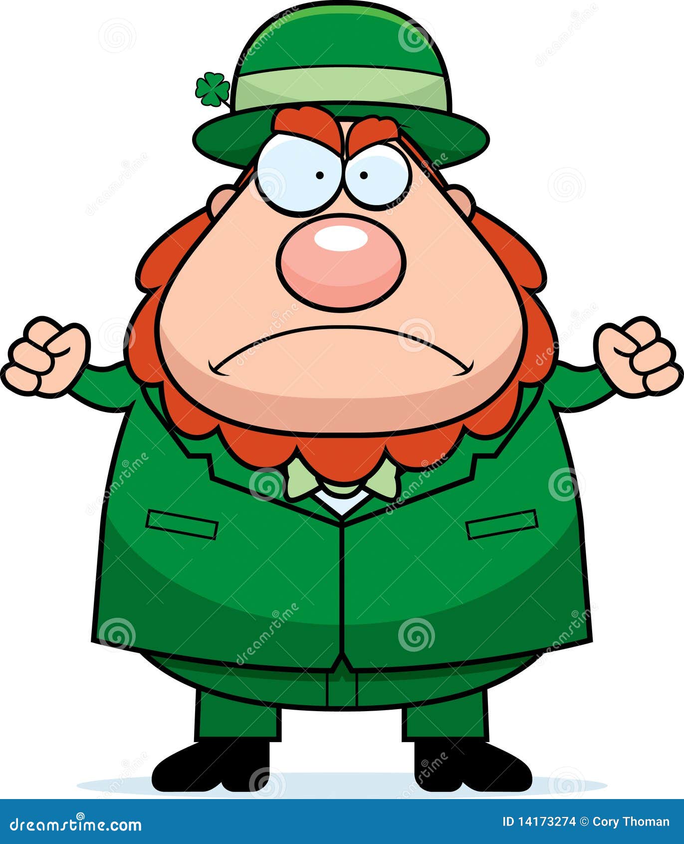 Angry Leprechaun stock vector. Illustration of frown - 14173274