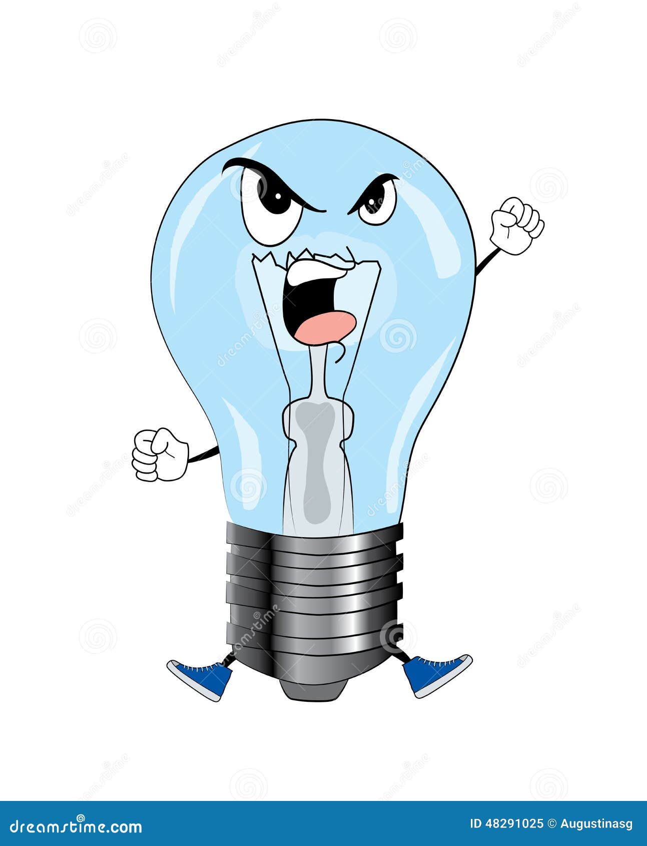 Angry light bulb cartoon stock illustration. Illustration of angry ...