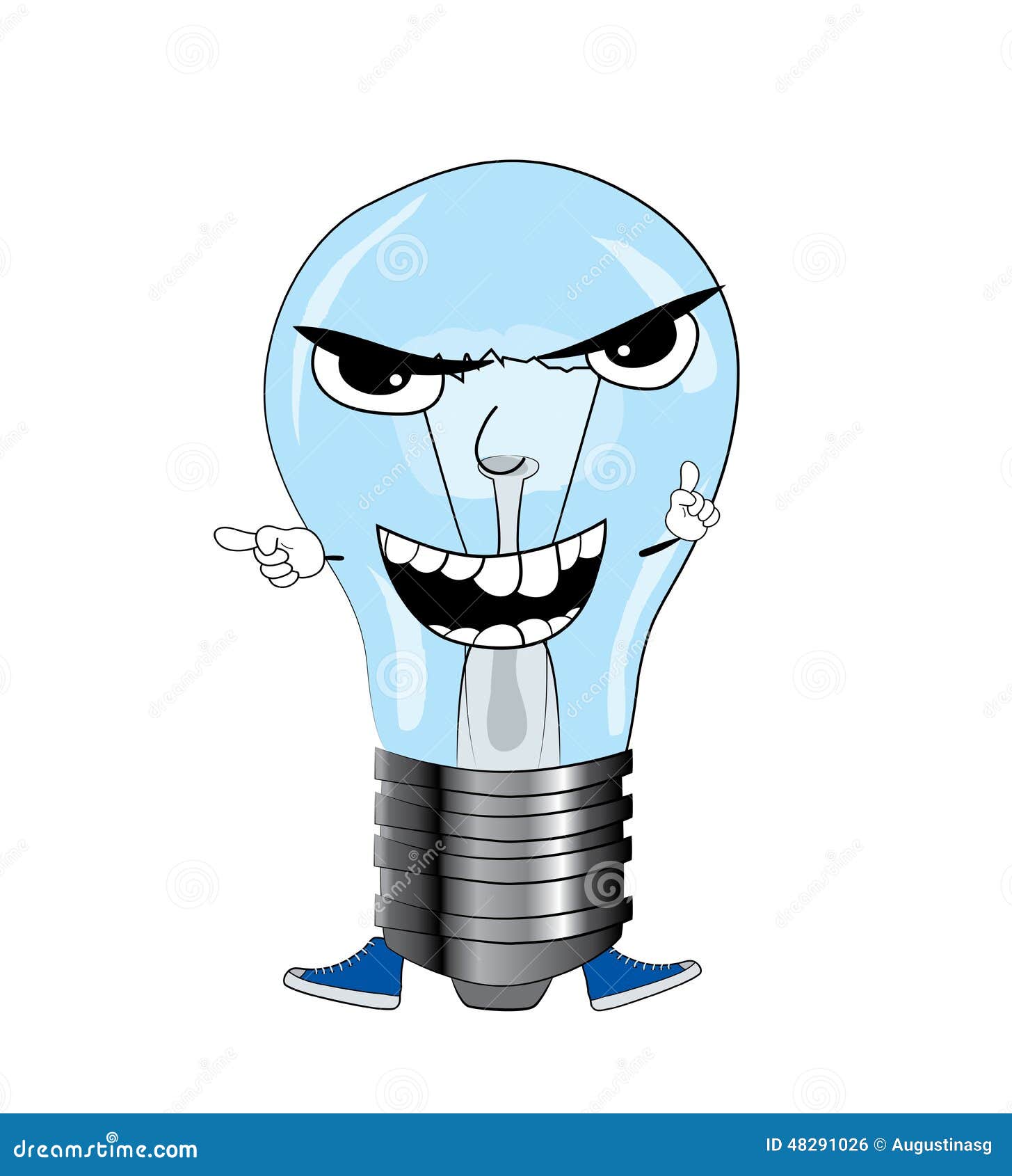 Angry light bulb cartoon stock illustration. Illustration of bulb ...