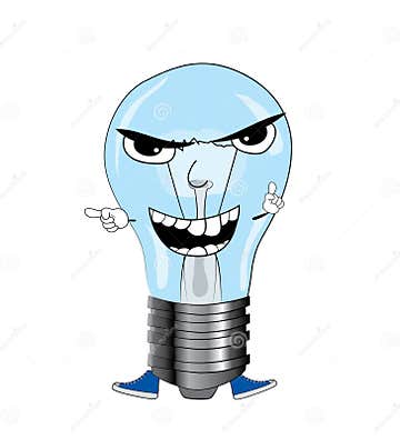 Angry light bulb cartoon stock illustration. Illustration of bulb ...