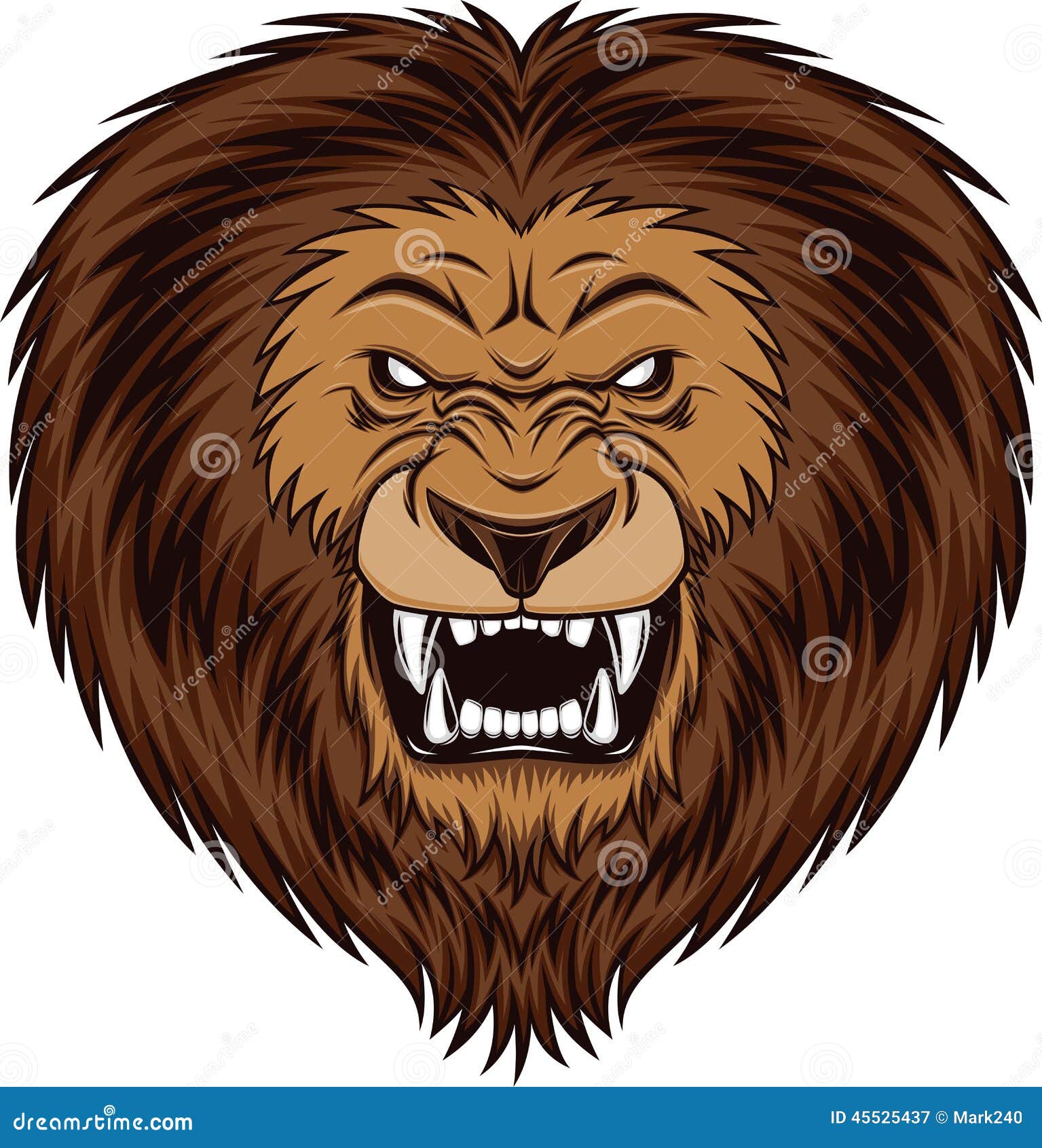 Angry lion stock vector. Illustration of ambition, lion - 45525437