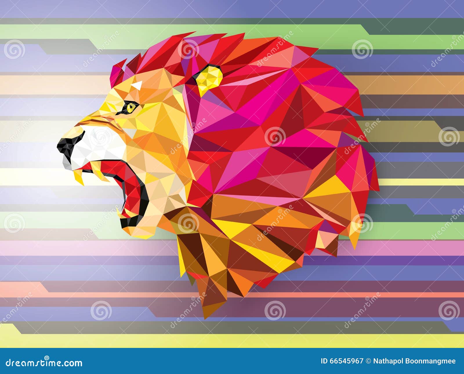 Low Polygon Llion Geometric Pattern on Abstract Background- Vector ...