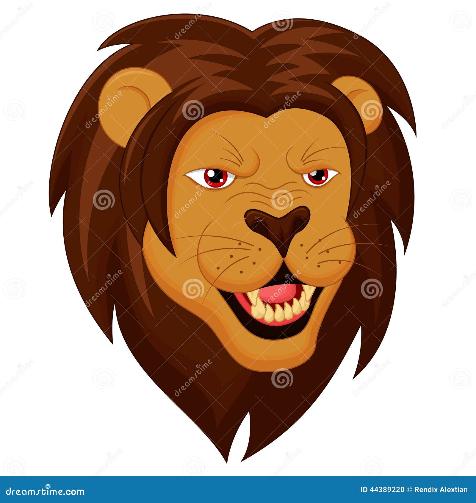Angry Lion Head Cartoon stock vector. Illustration of predator - 44389220