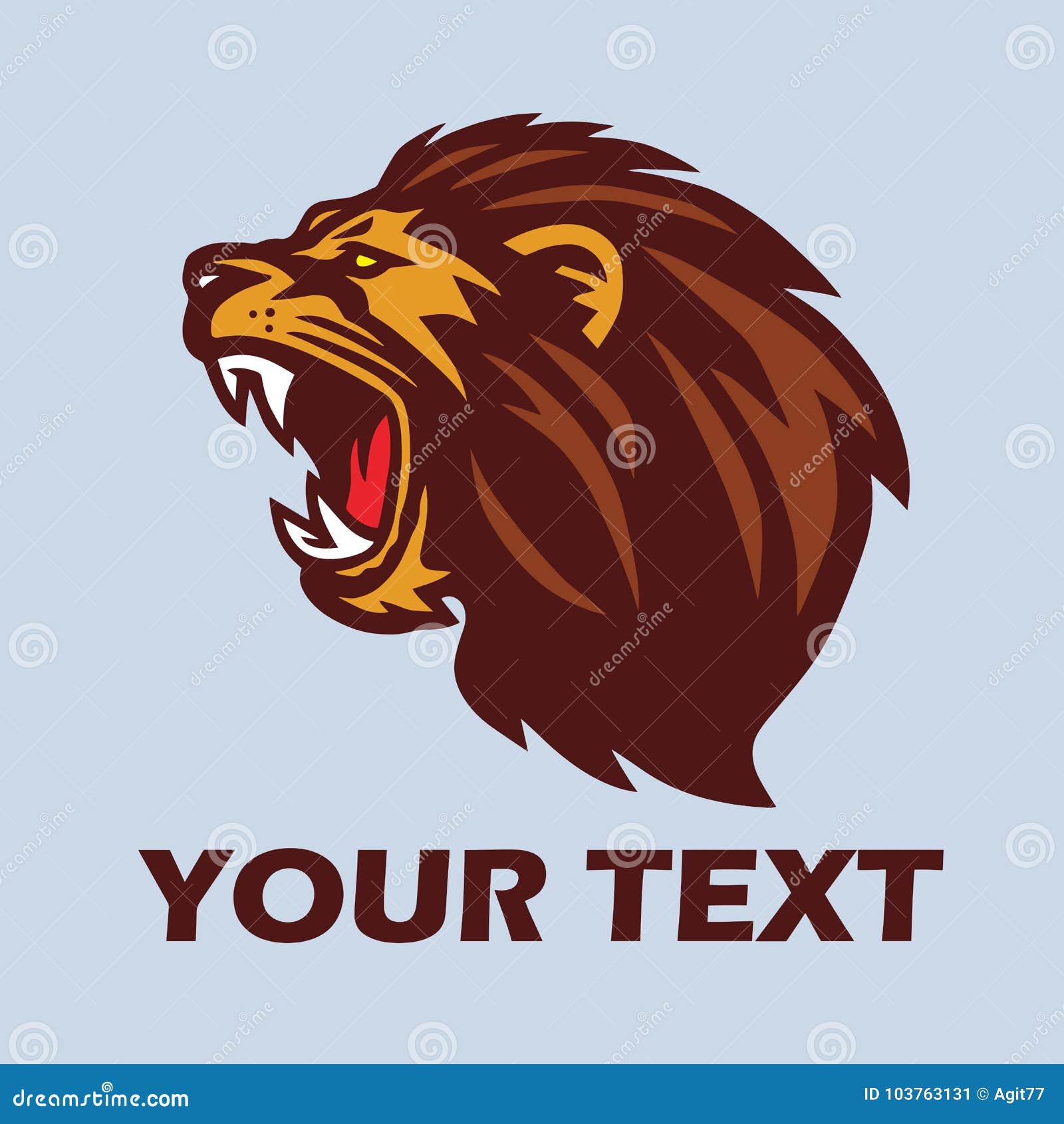 Angry Lion Head Vector stock vector. Illustration of design - 103763131