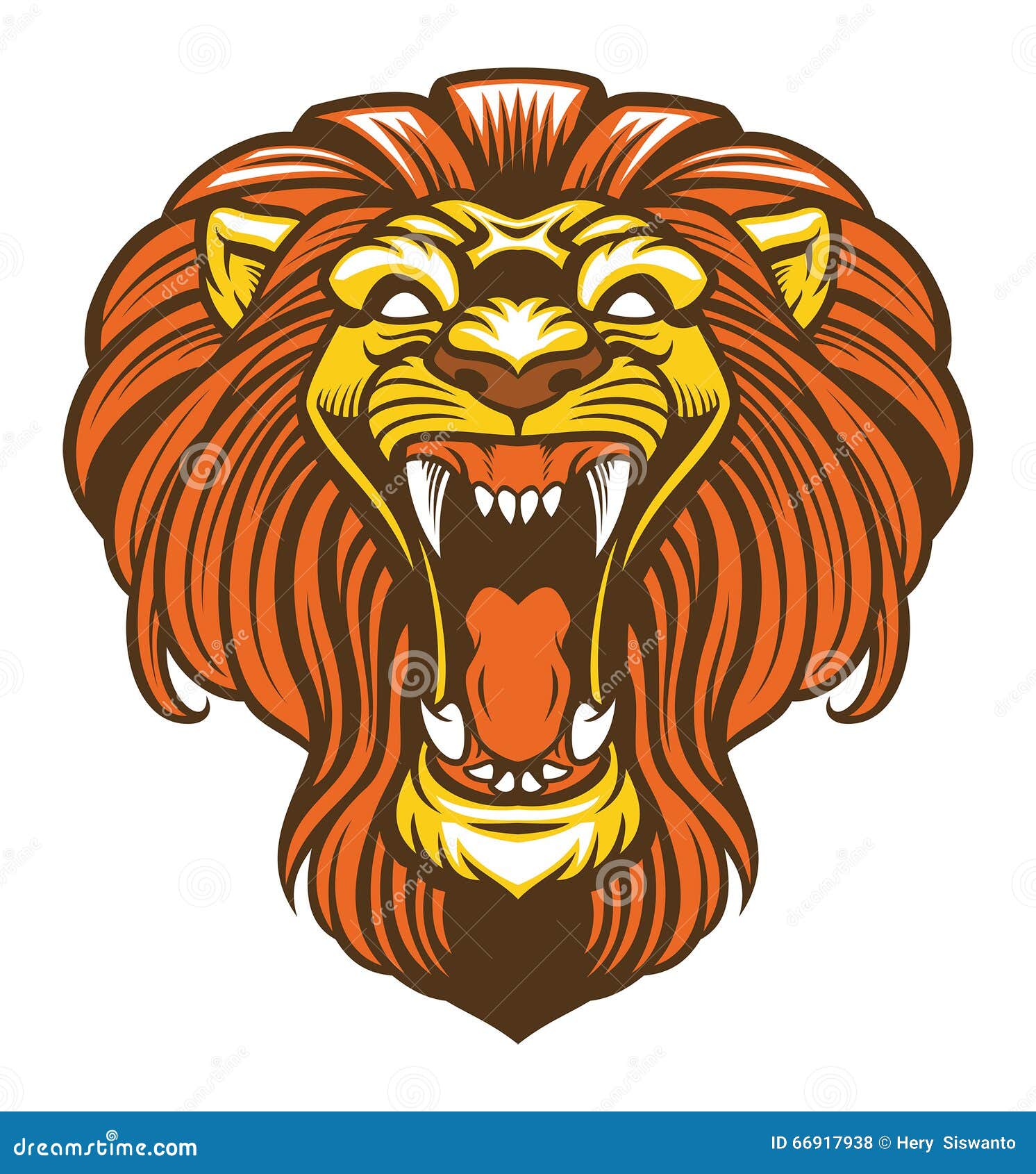 Angry lion roaring mascot stock vector. Illustration of roaring - 66917938