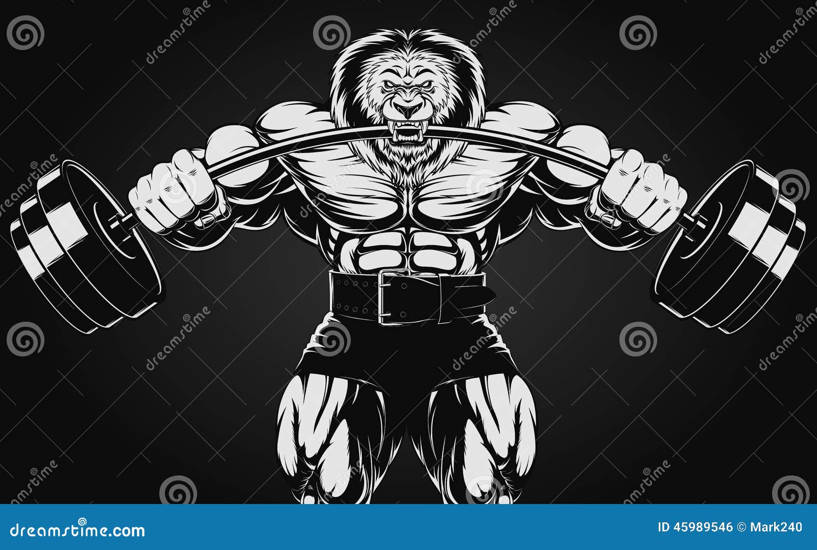 Lion Lifting Weights