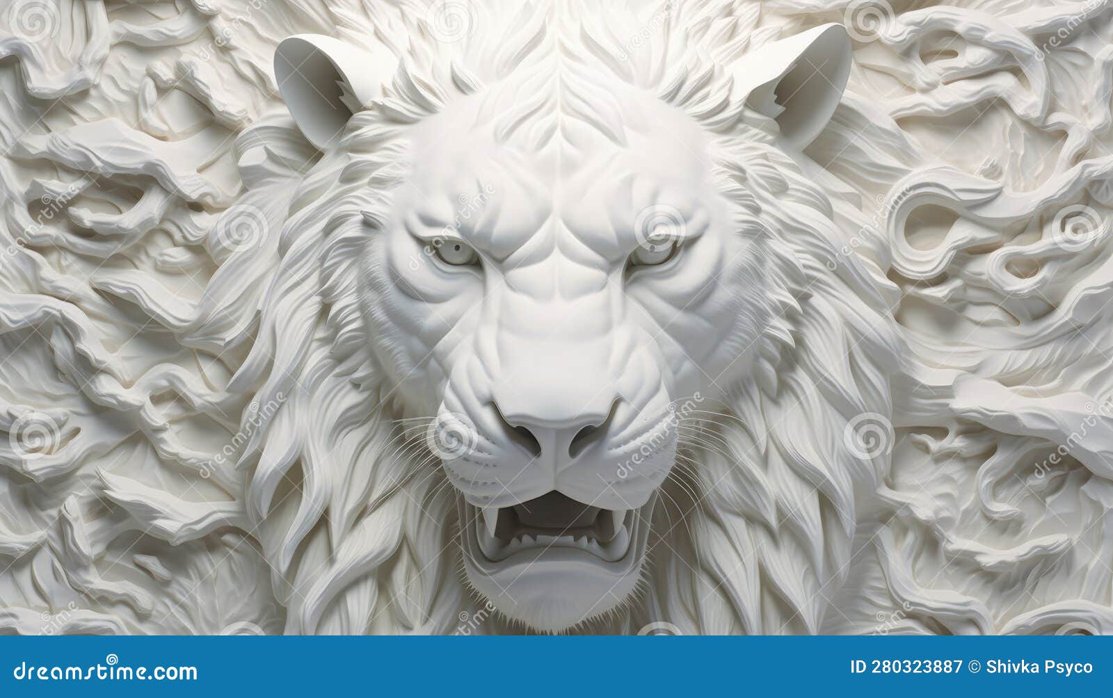 Angry Lion Yelling Face Close Up Generative AI Stock Illustration ...