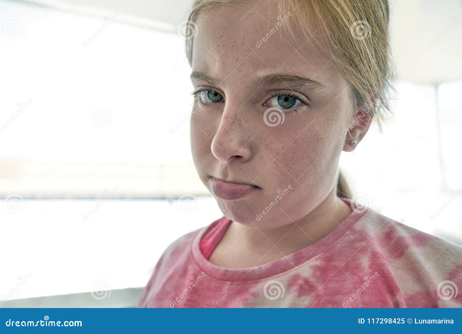 Blond Angry Lips Kid Girl Expression Stock Image - Image of face, hair ...