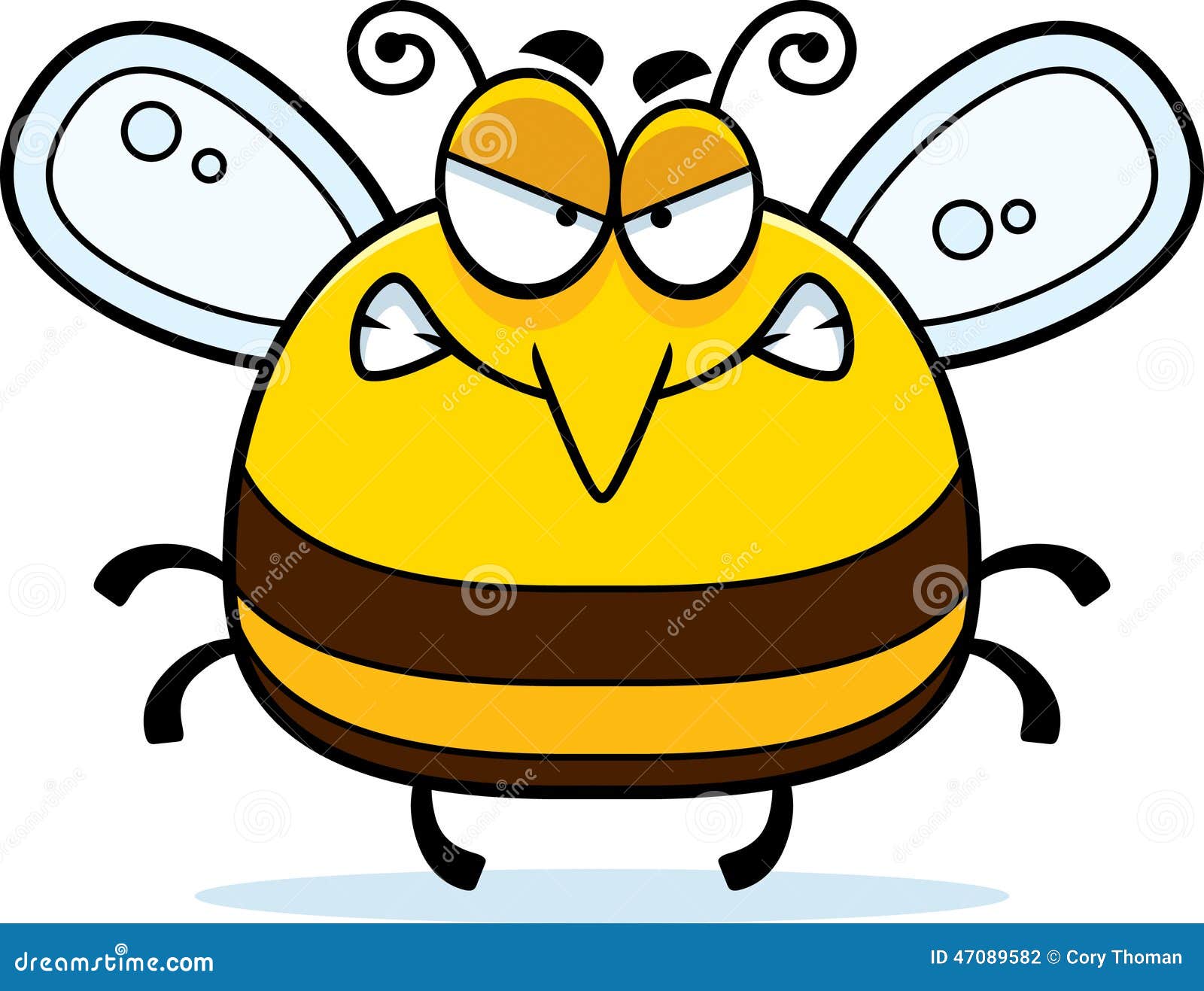 Angry Little Bee stock vector. Illustration of bumble - 47089582