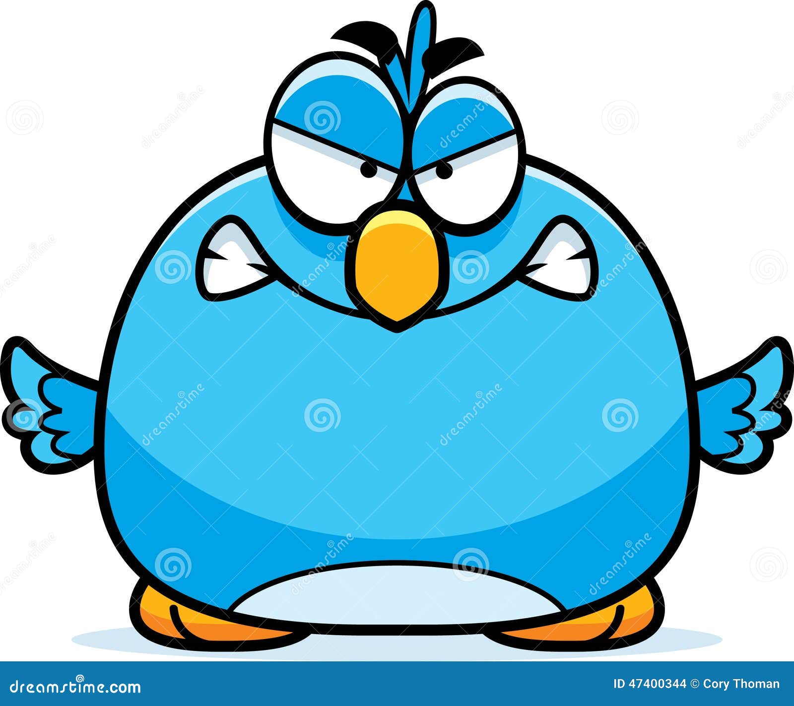 Angry Little Bluebird stock vector. Illustration of teeth - 47400344