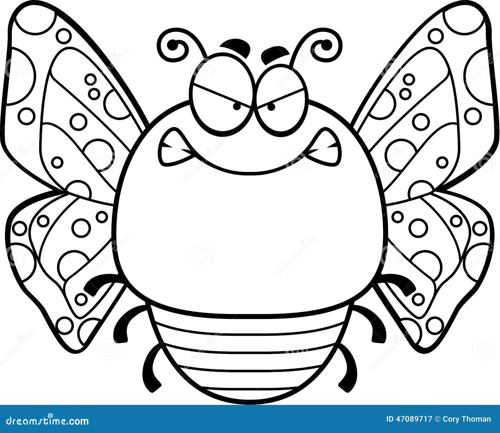 Angry Little Butterfly stock vector. Illustration of clipart - 47089717