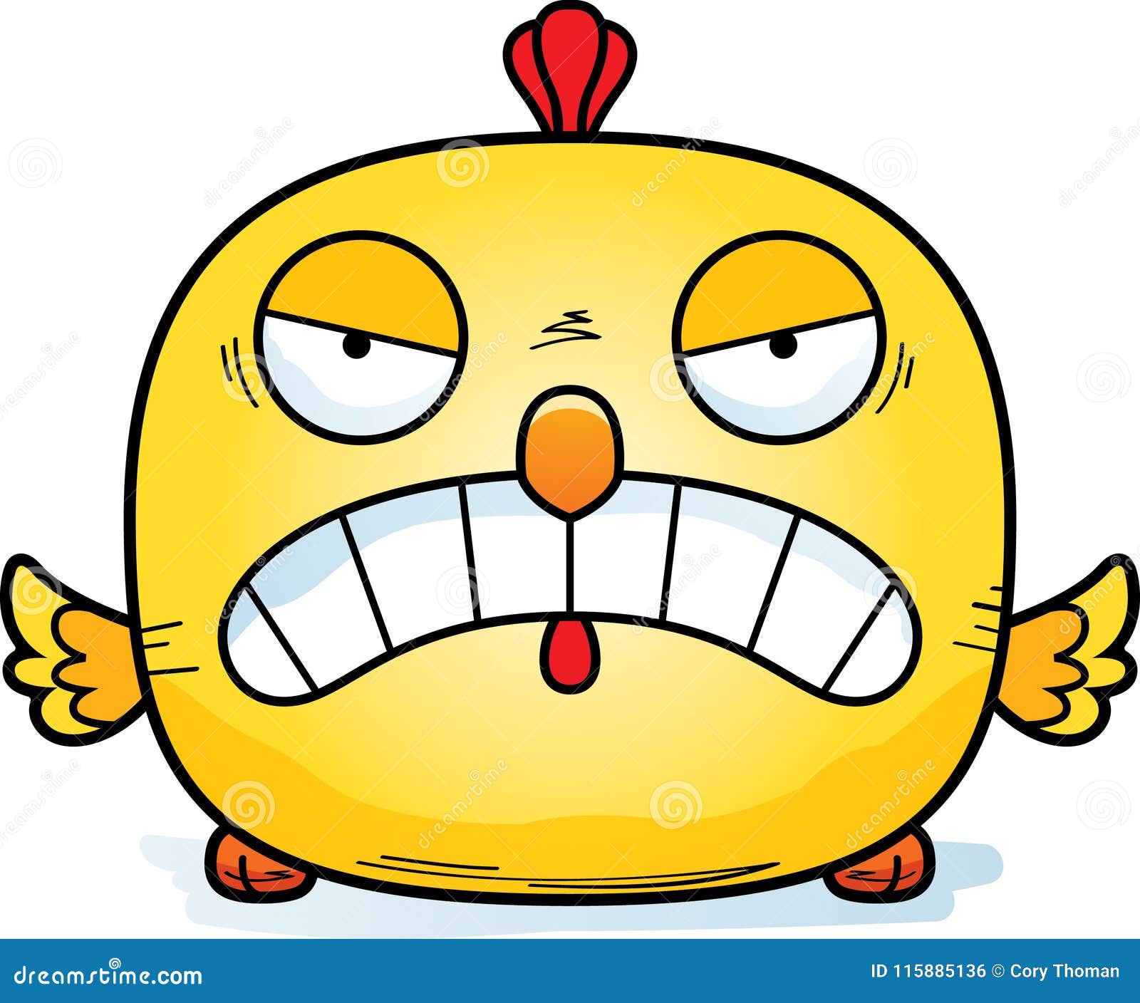 Angry Little Chicken stock vector. Illustration of gnash - 115885136