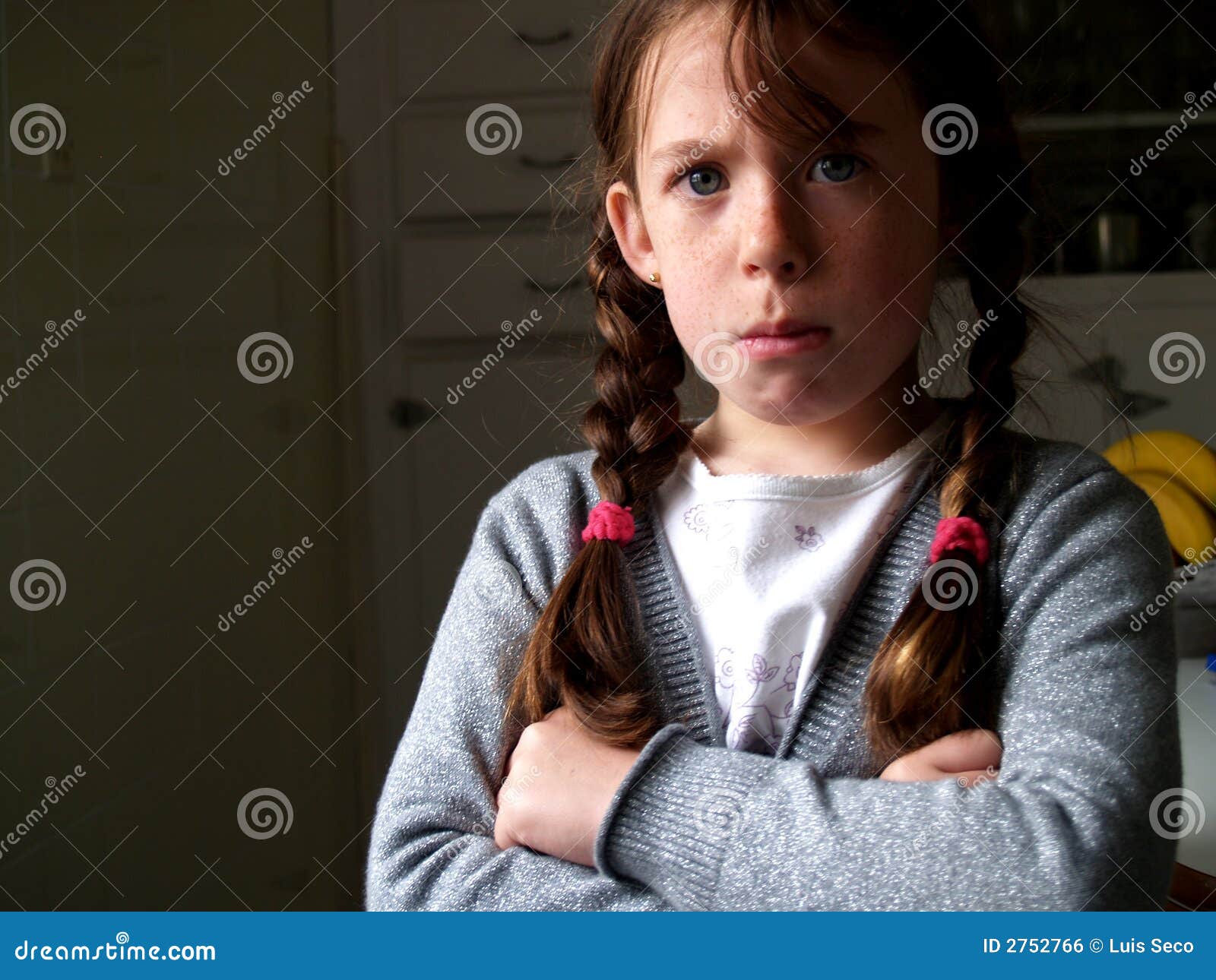 Angry little girl stock photo. Image of gift, hair, little - 2752766