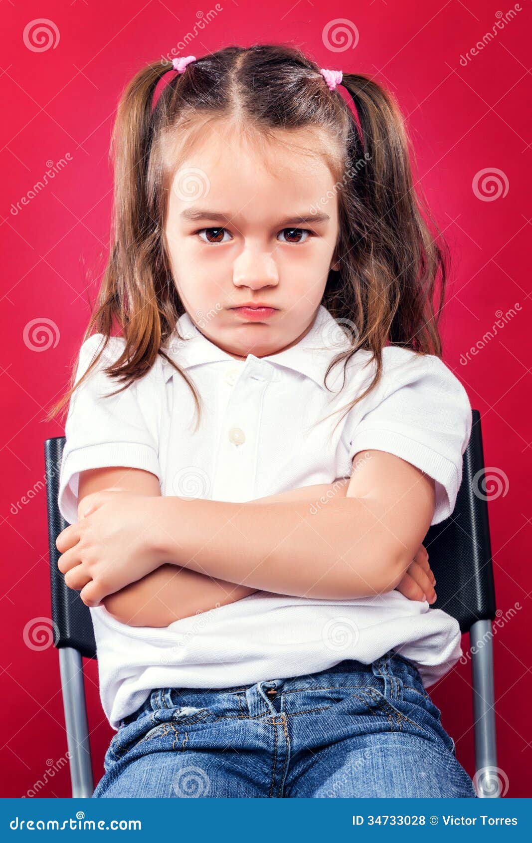 Angry Little Girl stock photo. Image of childhood, anger - 34733028