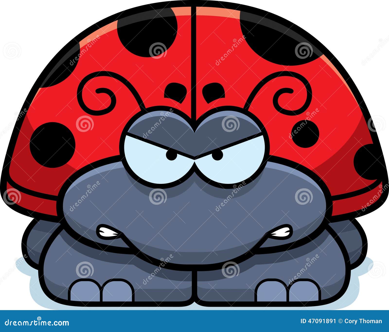 Angry Little Ladybug stock vector. Illustration of small - 47091891