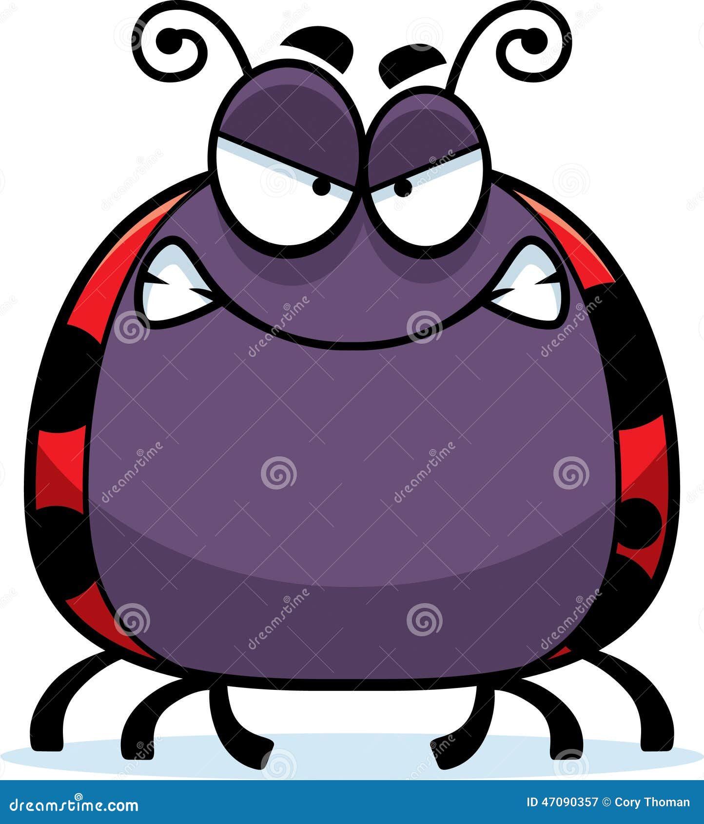 Angry Little Ladybug stock vector. Illustration of clip - 47090357