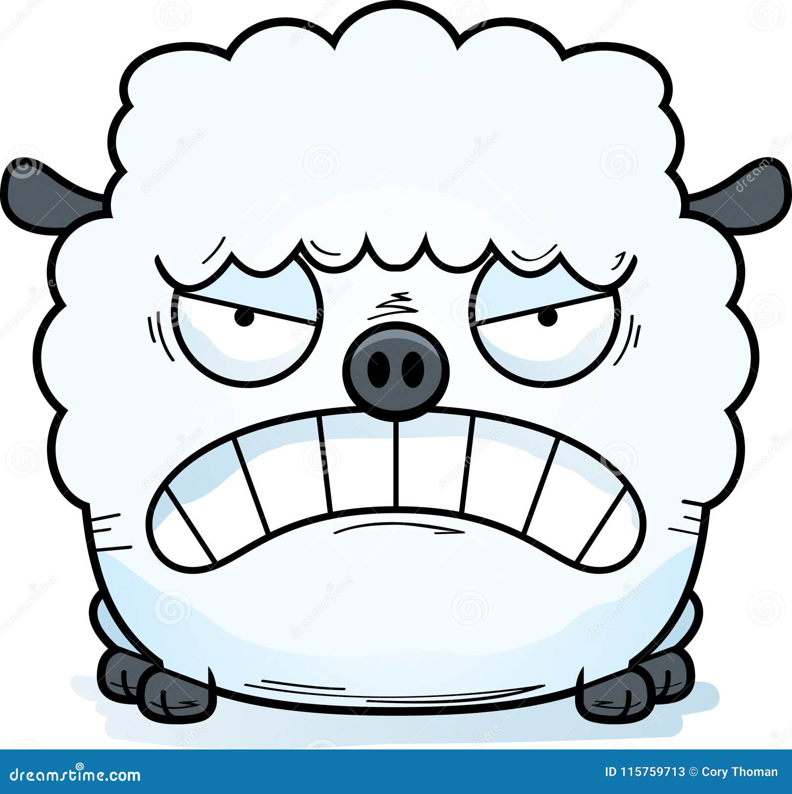 Angry Little Lamb stock vector. Illustration of gnash - 115759713