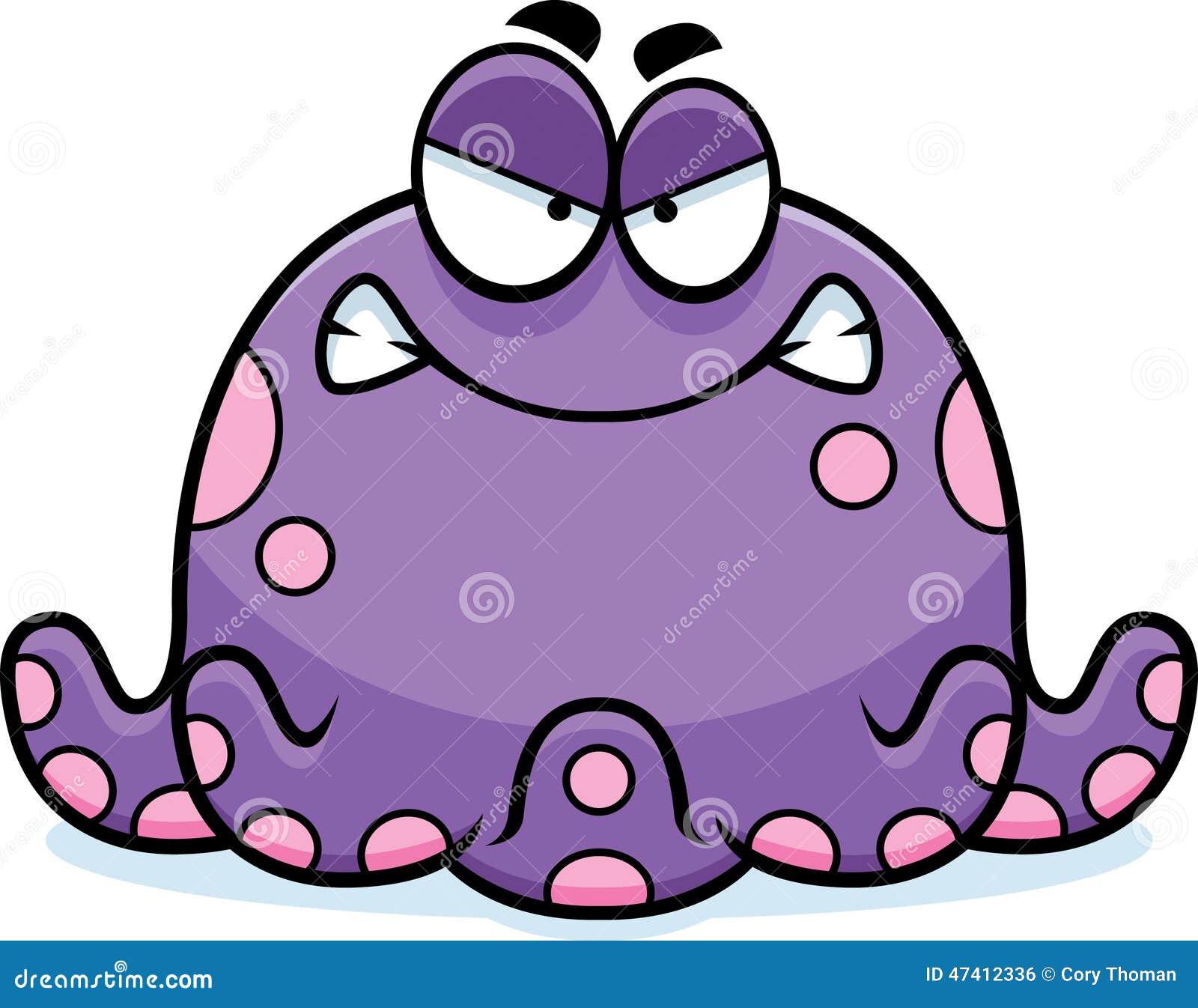 Angry Little Octopus stock vector. Illustration of furious - 47412336
