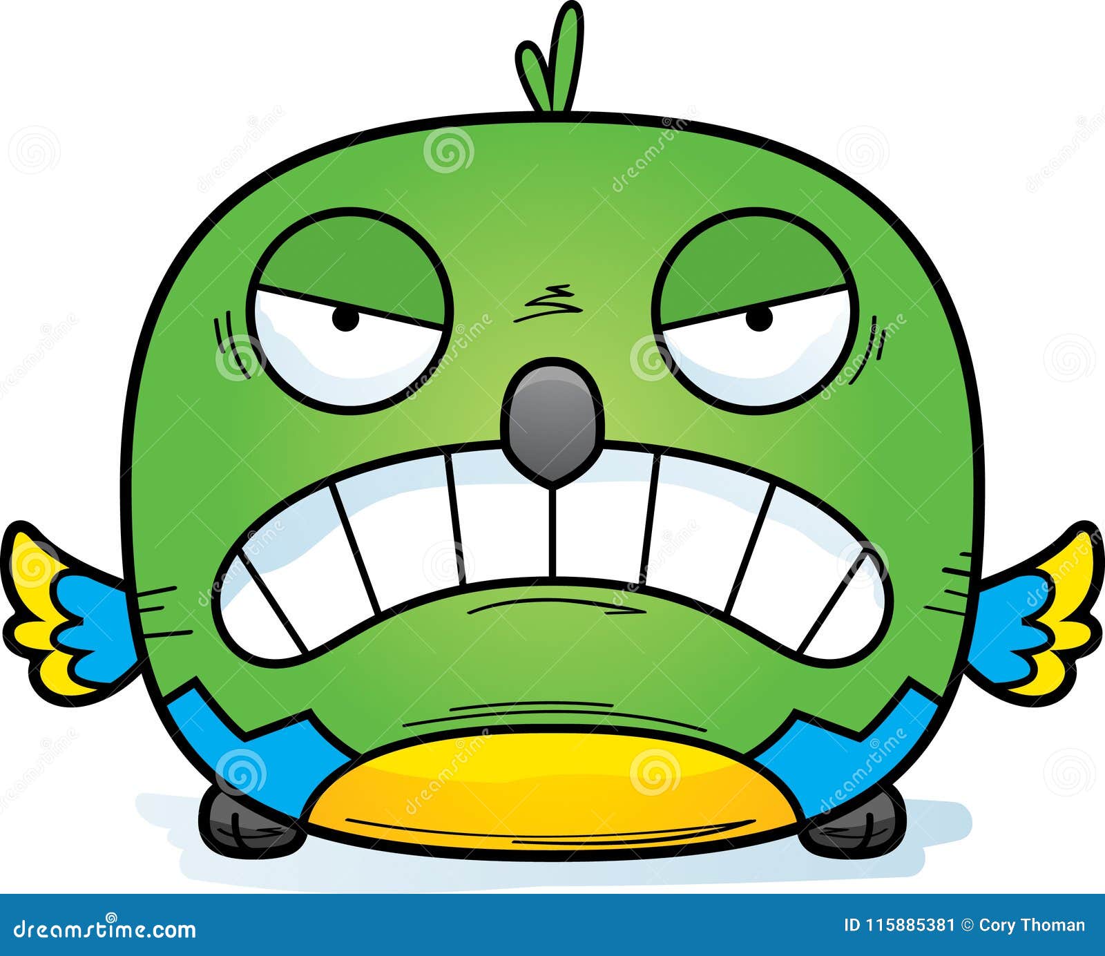 Angry Little Parrot stock vector. Illustration of animal - 115885381